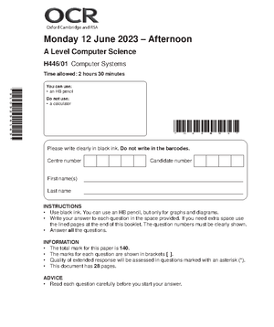 Project write-up design cs - OCR GCE A COMPUTER SCIENCE PROJECT H446 ...