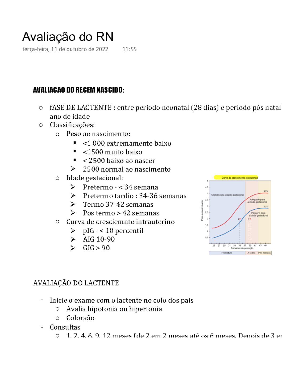 Avaliação do RN - .... - AVALIACAO DO RECEM NASCIDO: fASE DE LACTENTE ...