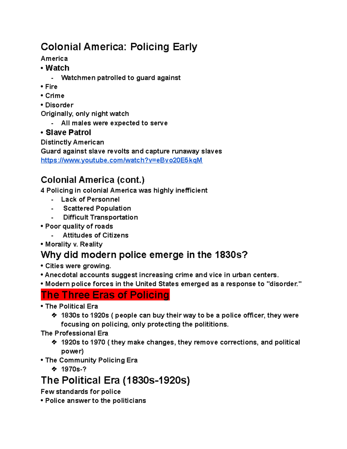 Untitled document - Dr. Melissa Morabito - Colonial America: Policing ...