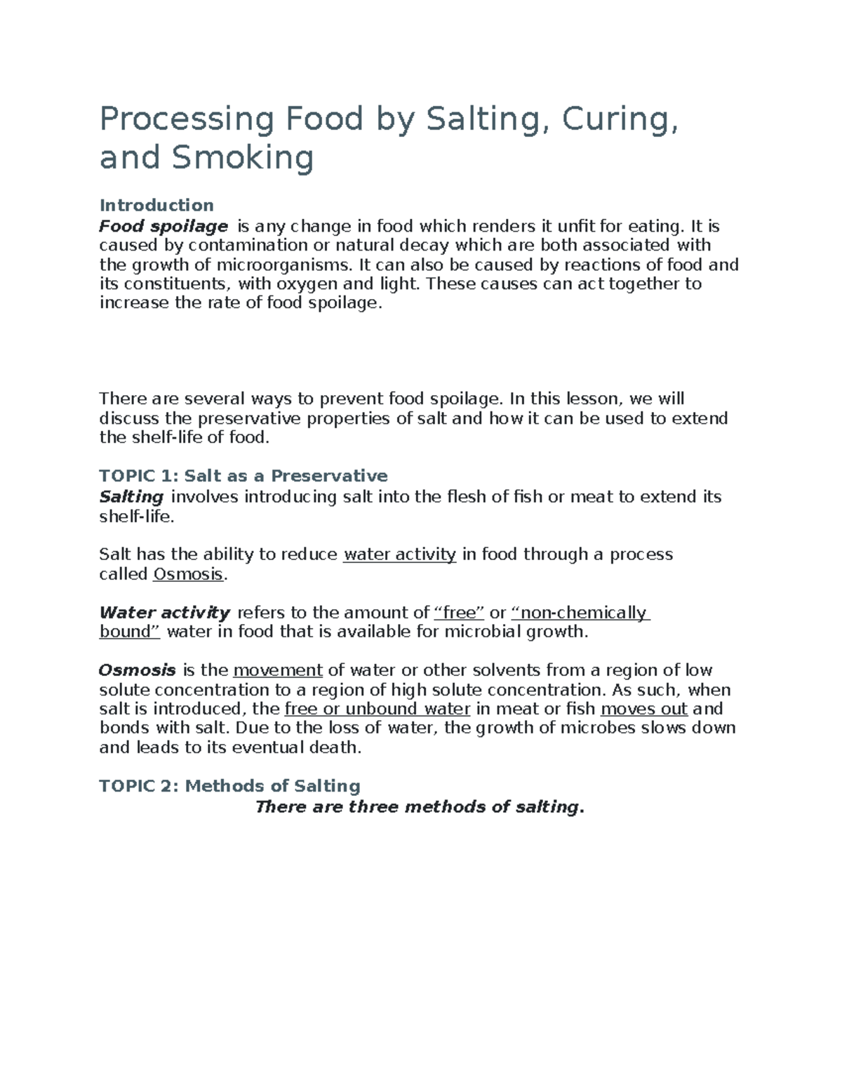 Processing Food by Salting, Curing, Smoking - Processing Food by ...