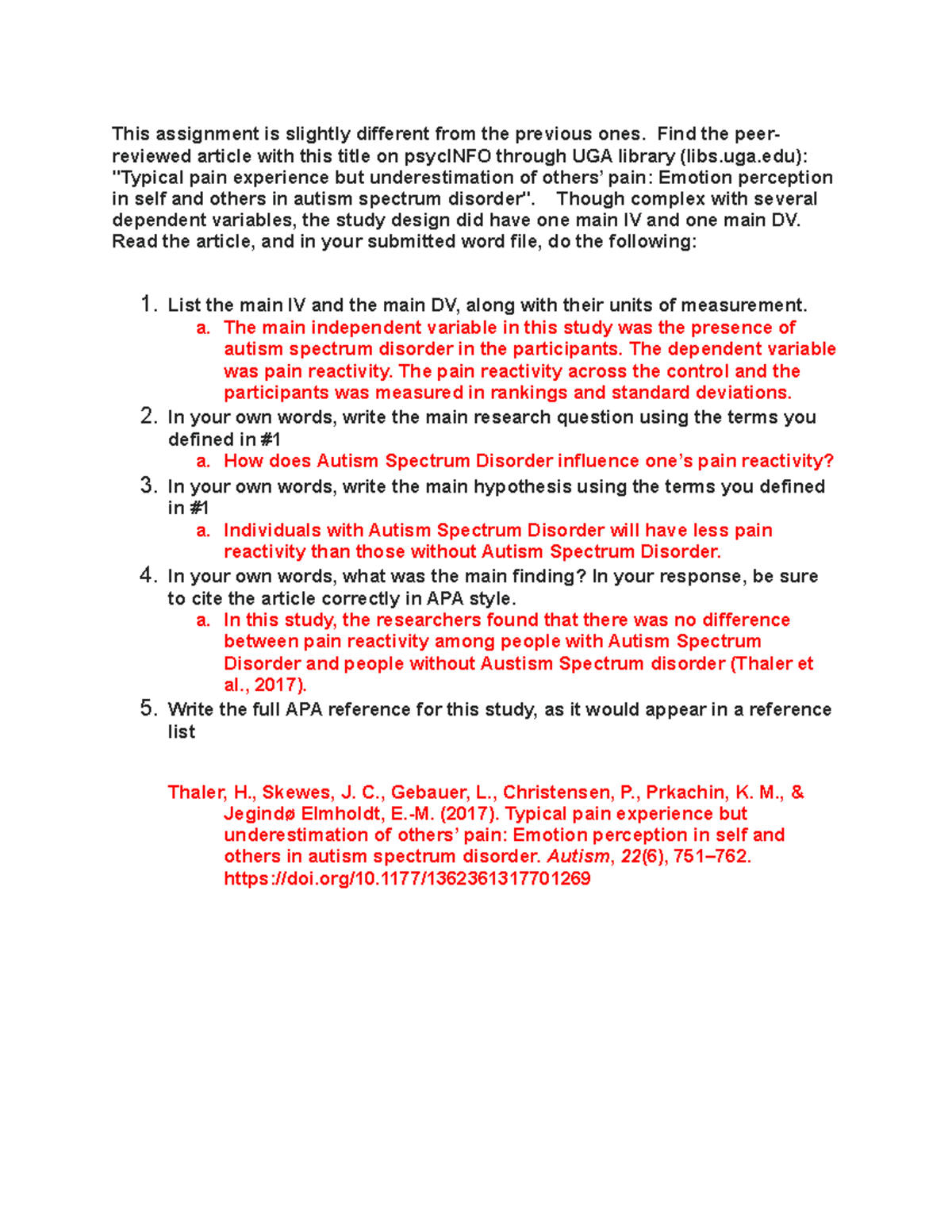 APA Style Assignment - This assignment is slightly different from the ...