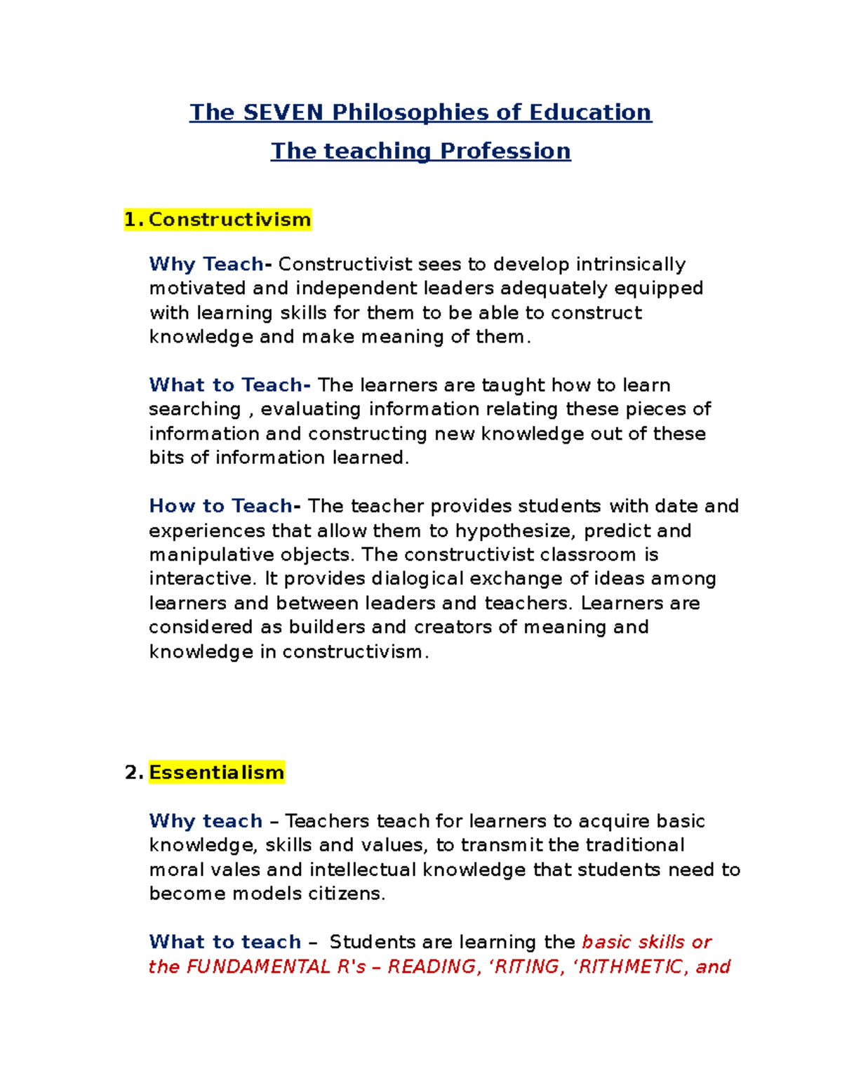 Seven Philosophies OF Education The SEVEN Philosophies Of Education seven-philosophies-of-education-the-seven-philosophies-of-education