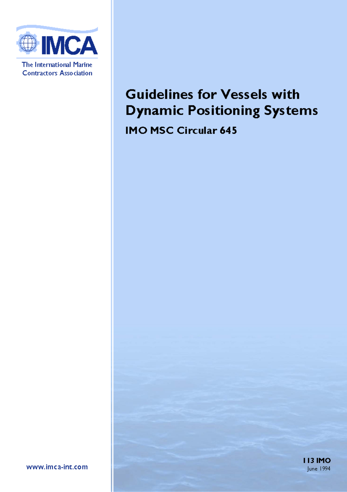 Imcam 113 - Dynamic Position Manuel Details - AB The International Marine Contractors ...