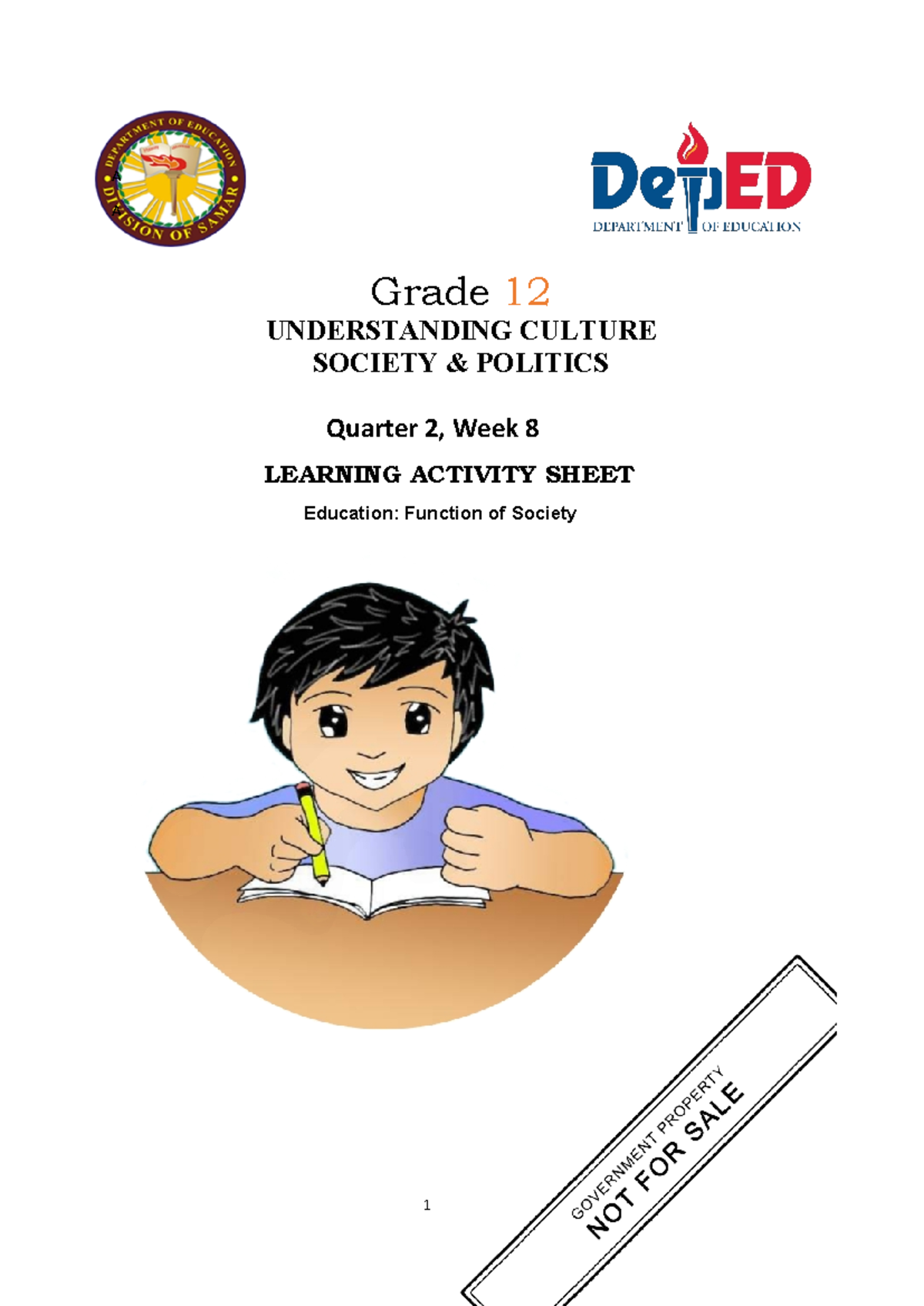 LAS-8 UCSP Q2 Wk-8 Joey-T - A A Grade 12 UNDERSTANDING CULTURE SOCIETY ...