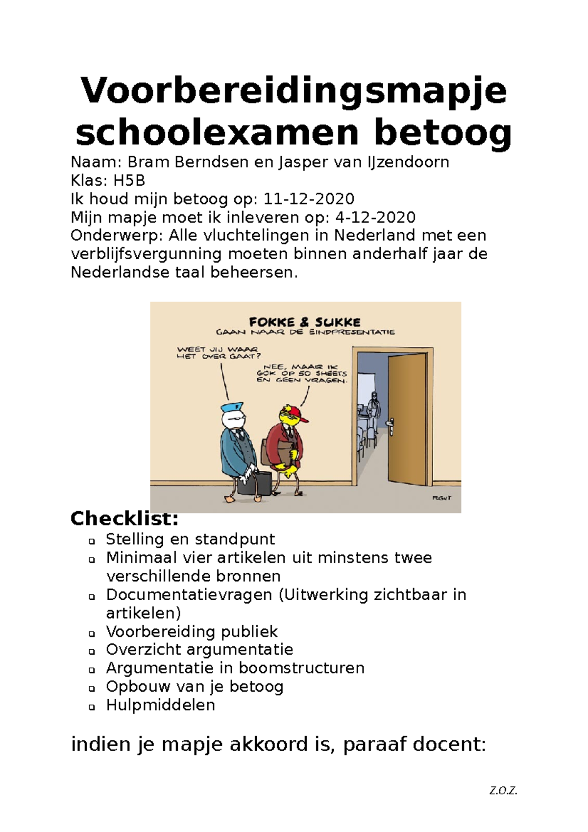 Documentatiemap voordracht 20-21 betoog - Voorbereidingsmapje ...