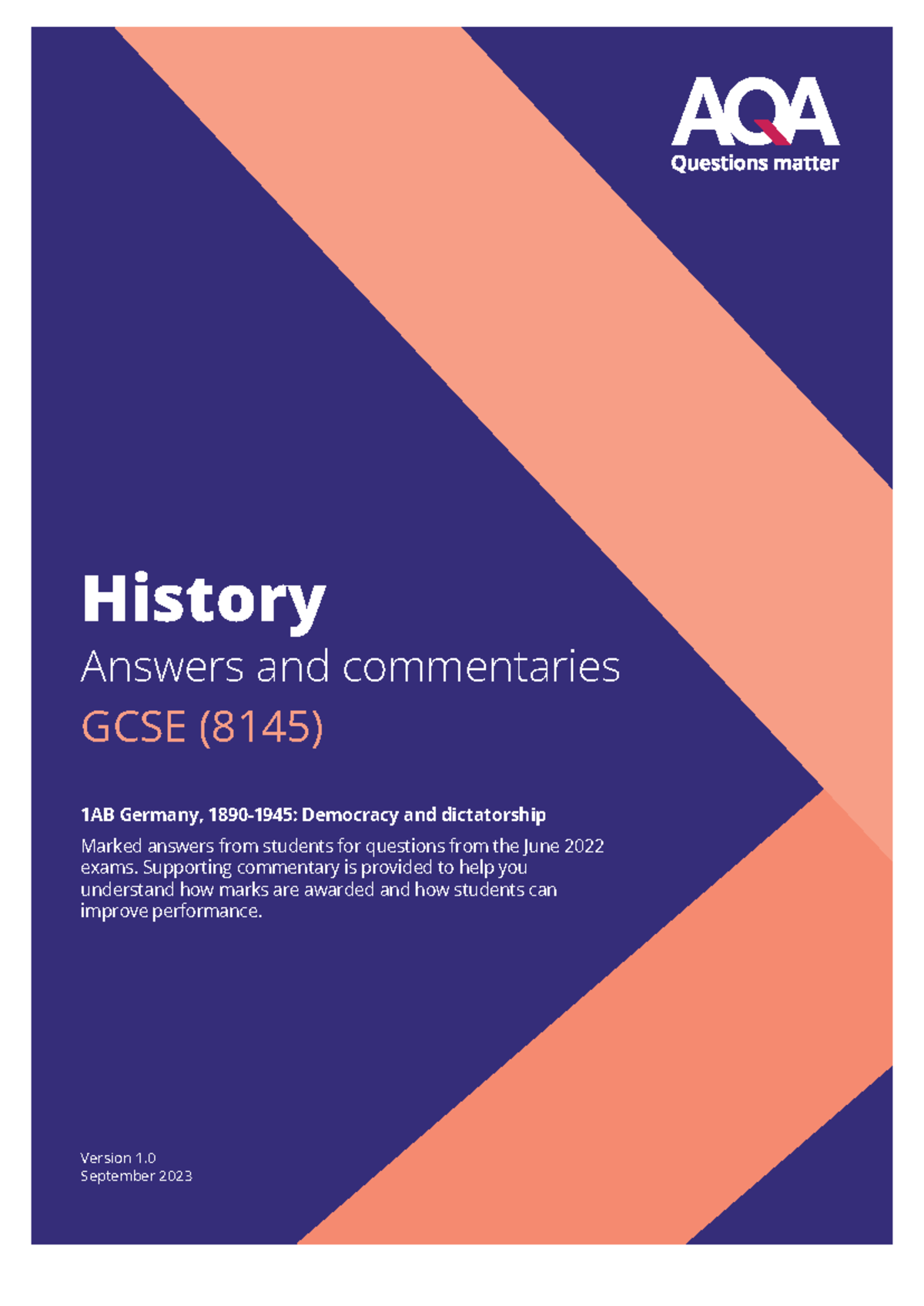 Google - History Answers and commentaries GCSE (81 5) 1$% *HrPDQy 18 90 ...