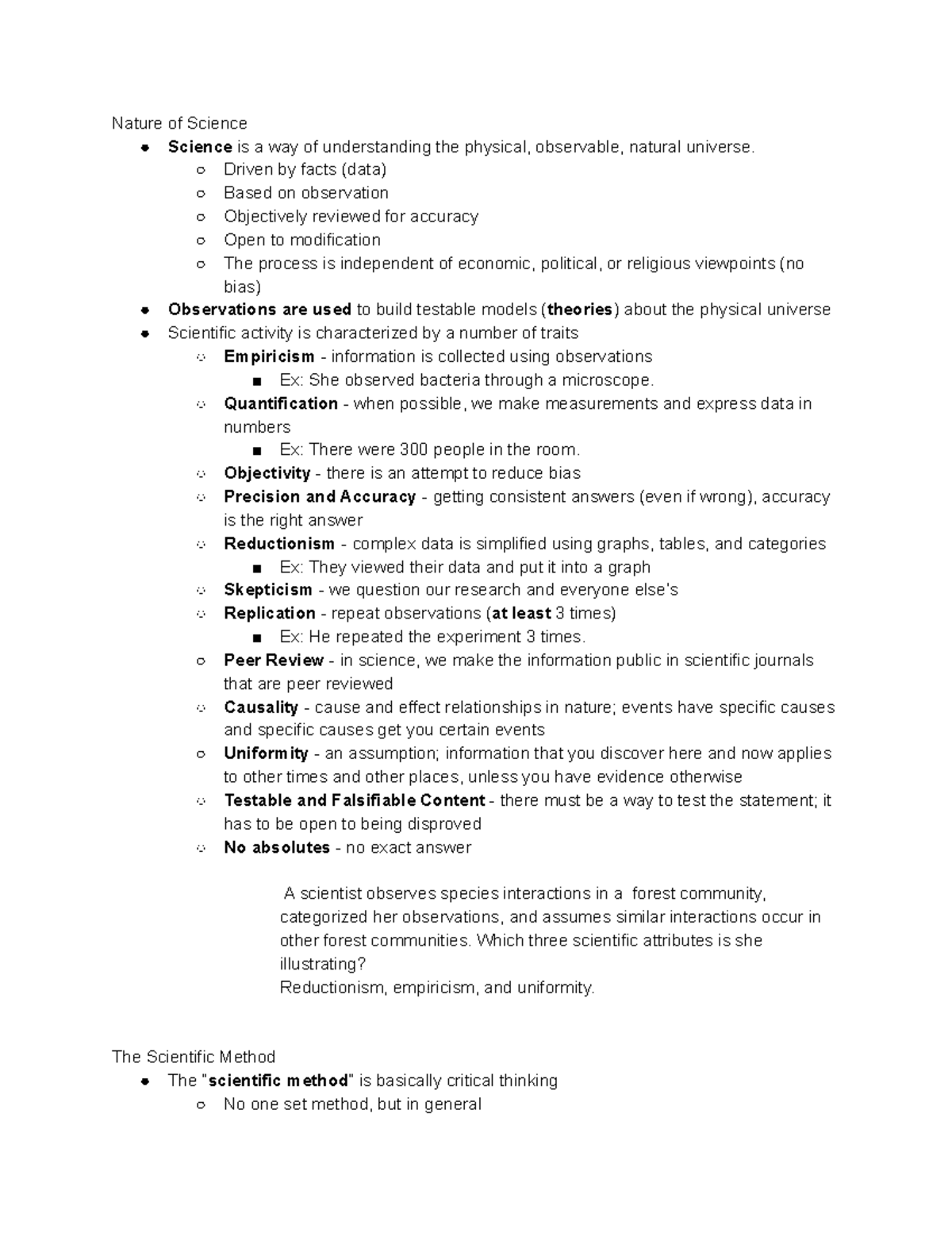 Nature of Science - Nature of Science Science is a way of understanding ...