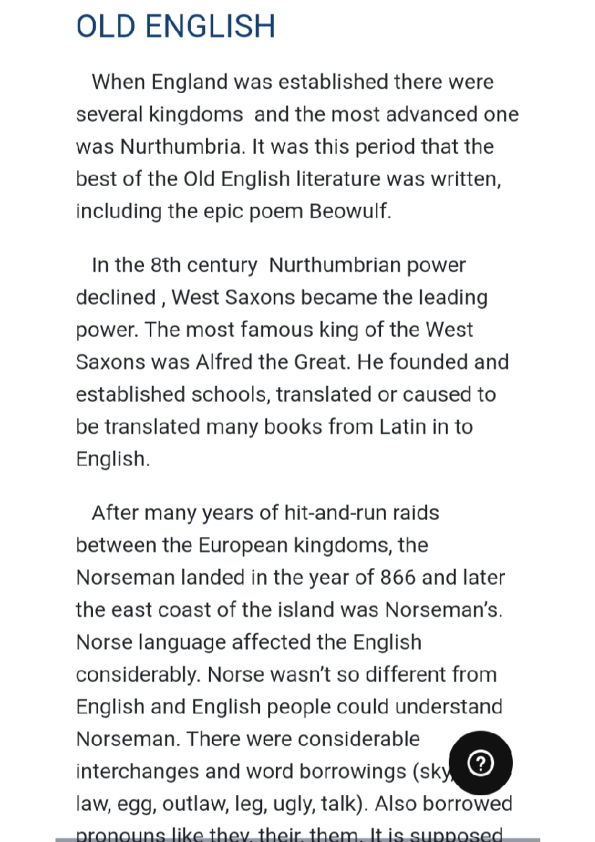 Old eng - Lecture notes - History of English Language and Literature ...