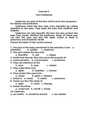Exercises 3 and 4 - Developing Reading Power - Exercise 3 COUNTING THE ...