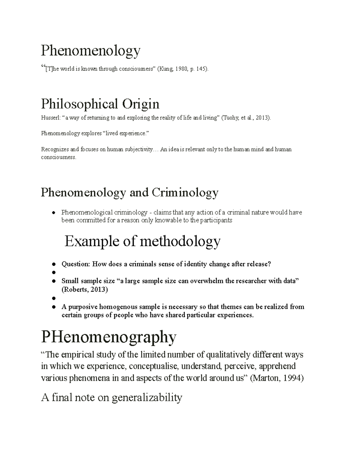 Phenomenology Chapter - Phenomenology “[T]he world is known through ...