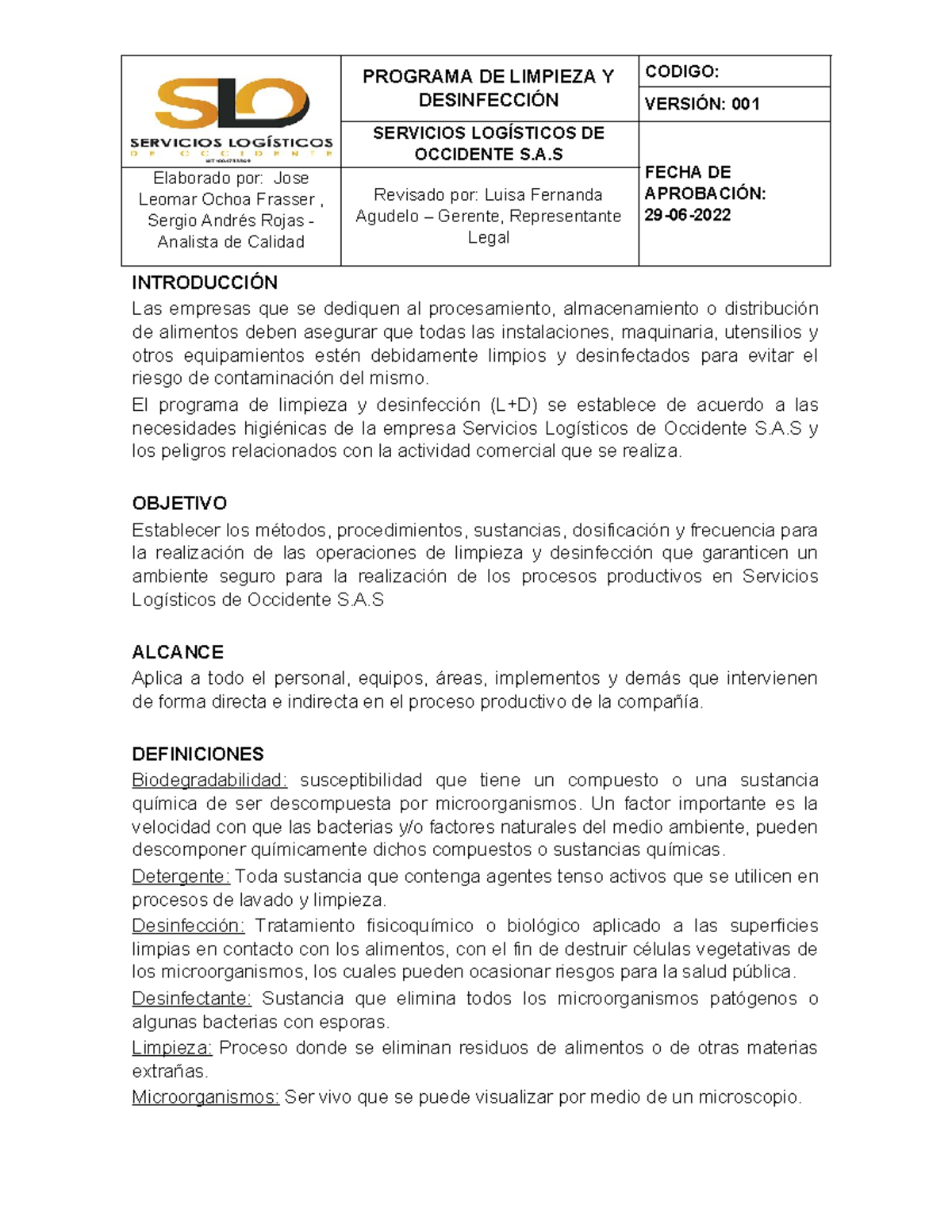 PR Limpieza y desinfecci+¦n - INTRODUCCIÓN Las empresas que se dediquen al procesamiento, - Studocu