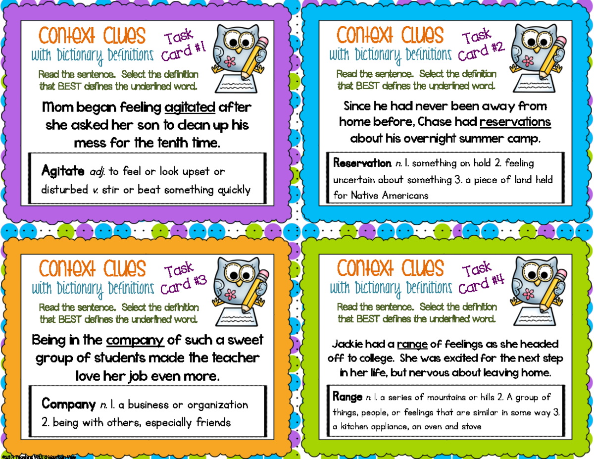 Jackson Thorne - Context Clues using Dictionary Definitions pages 3-10 ...