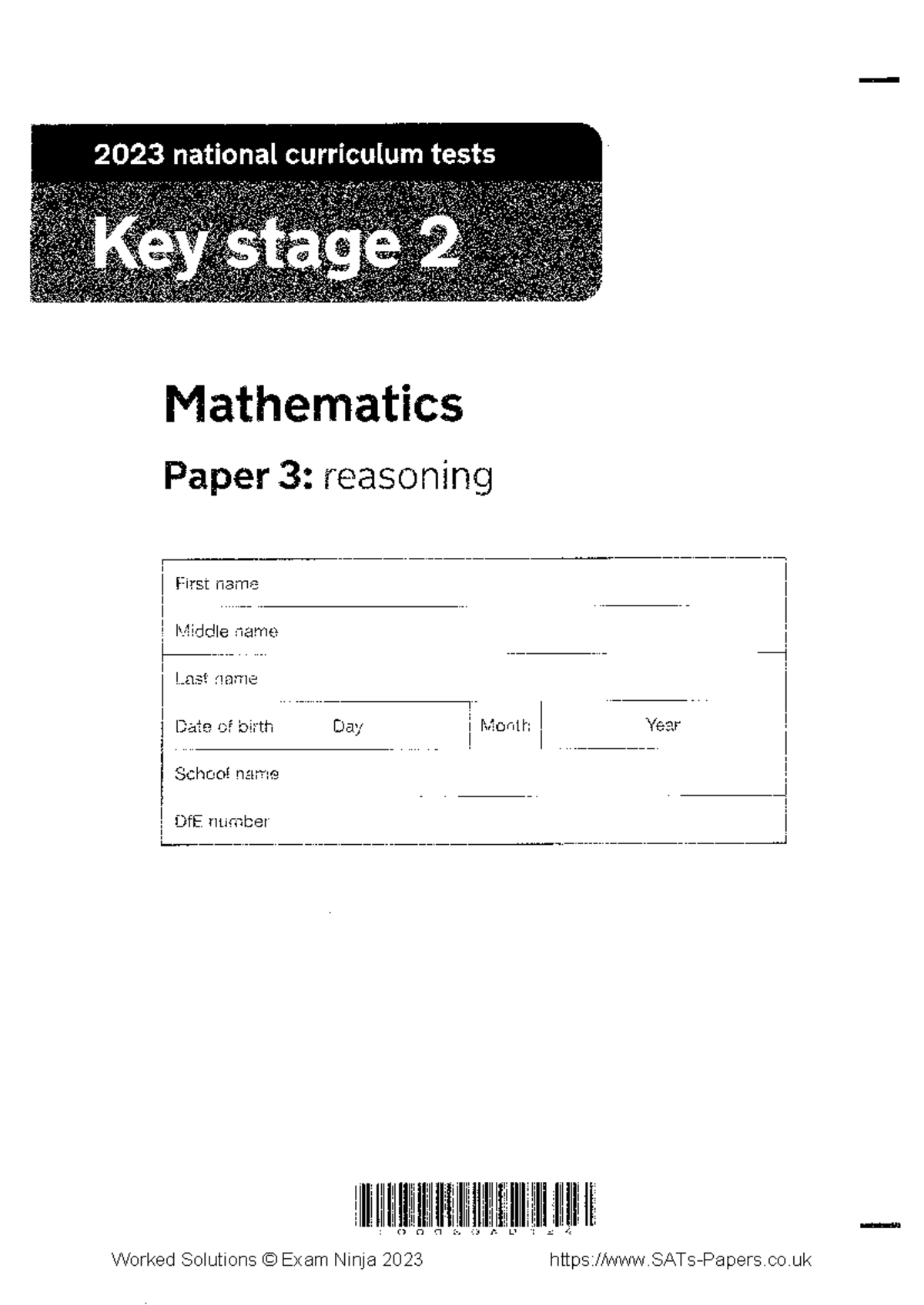 Ks2 mathematics 2023 paper 3 worked solutions - Studocu