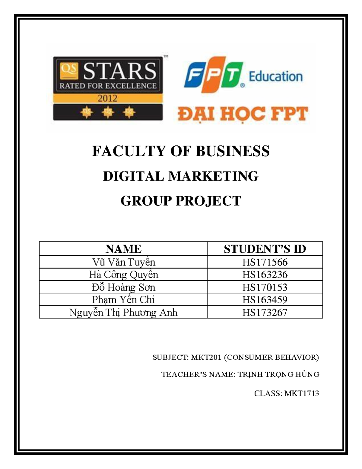 MKT201- Vũ Văn Tuyền - Netflix- Group Project - FACULTY OF BUSINESS ...