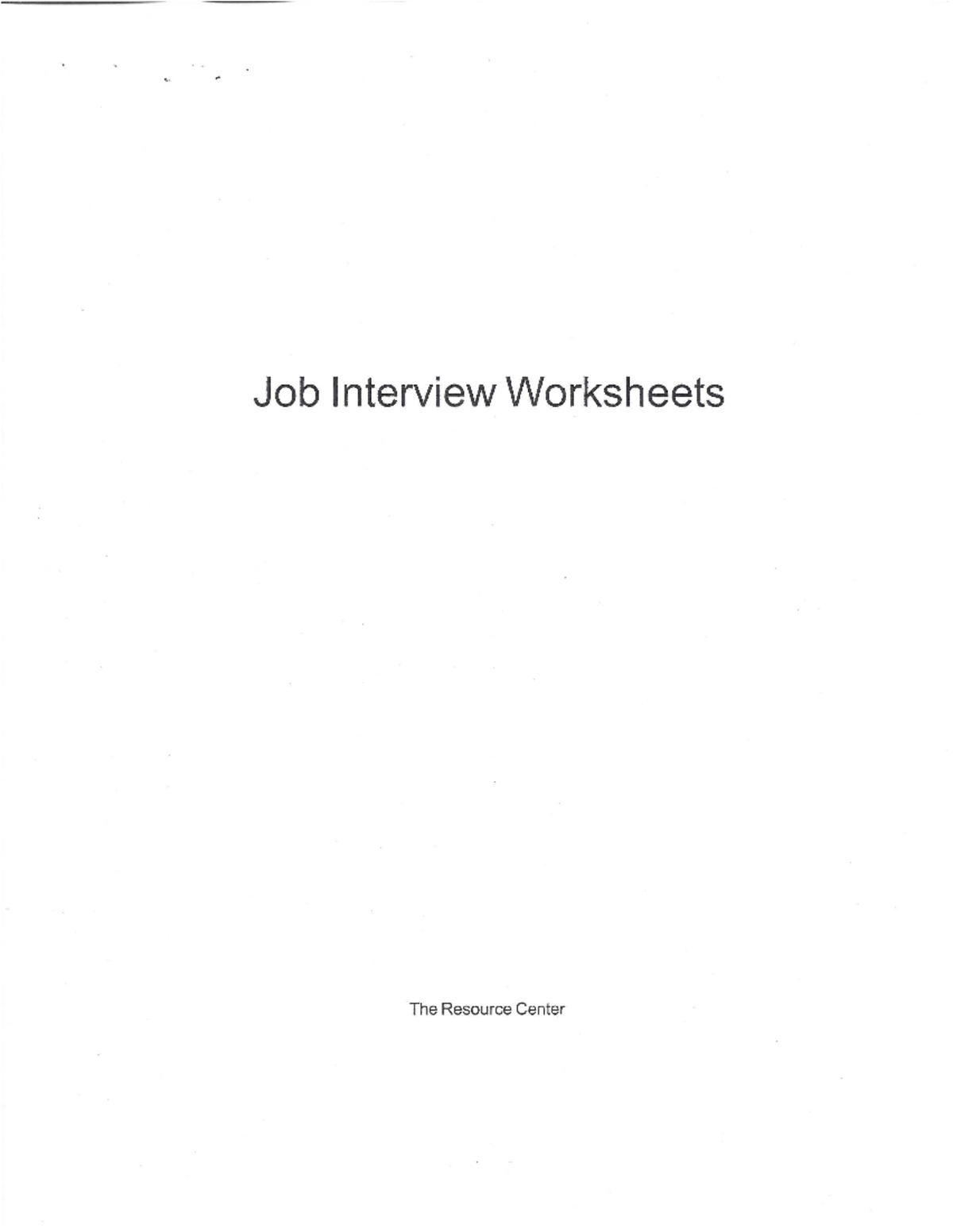26 Job Interview Worksheets 230425 110539 - Job Interview Worksheets ...