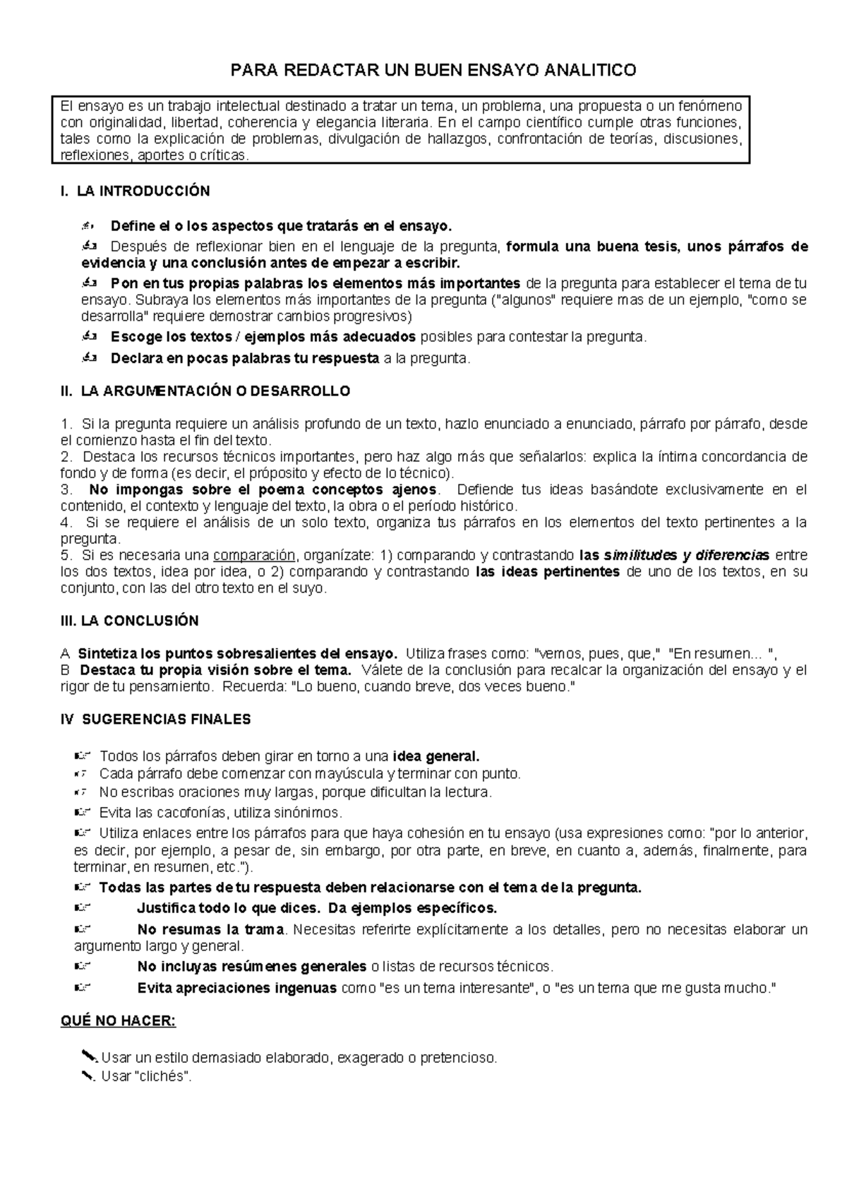 como escribir redactar correctamente un ensayo de investigación - PARA ...