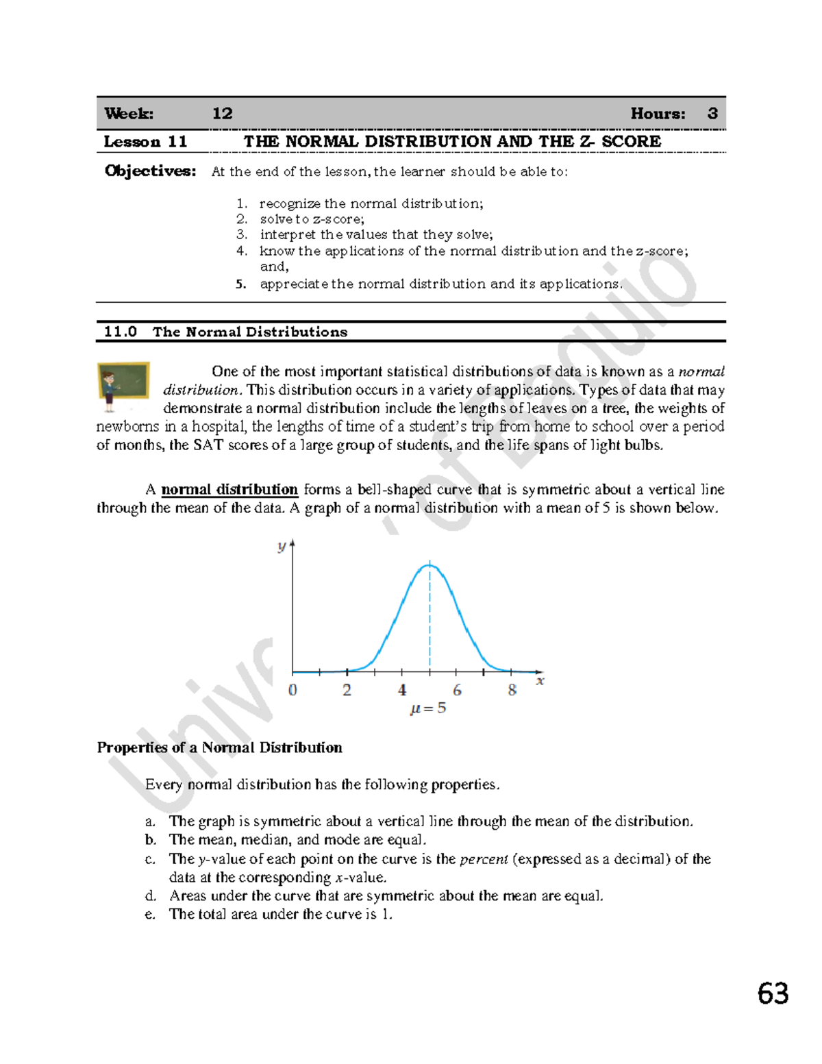 Datana 1 Statistics Review Notes - Week: 12 Hours: 3 Lesson 11 THE ...