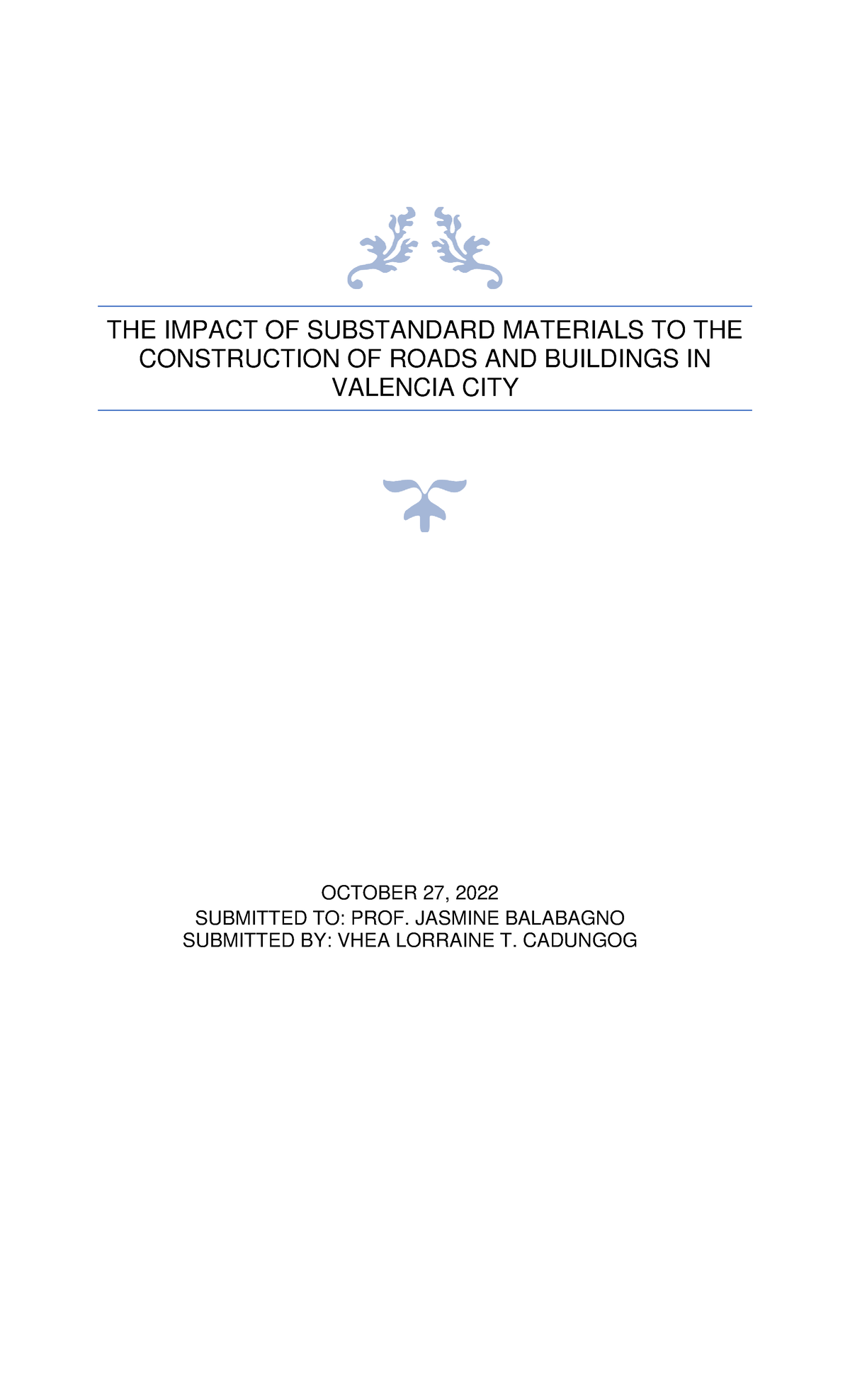 Note-taking - uts - THE IMPACT OF SUBSTANDARD MATERIALS TO THE ...