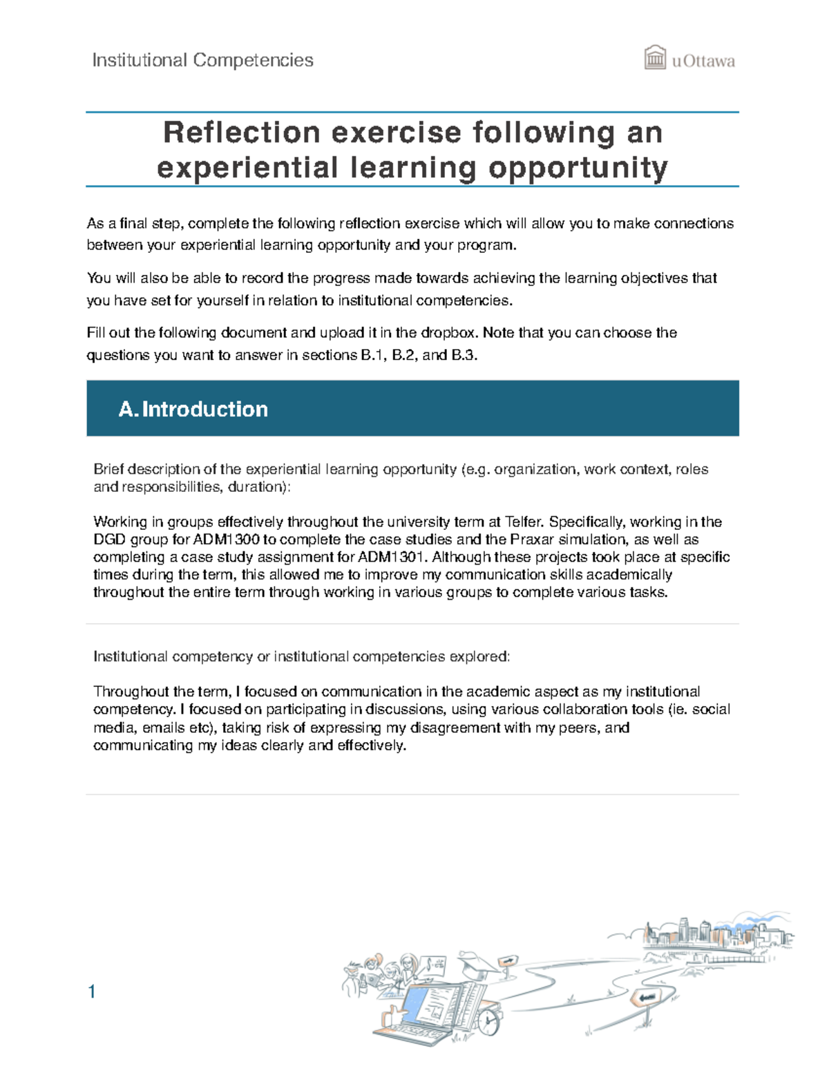 ADM1300 Reflective Assessment - Reflection exercise following an ...