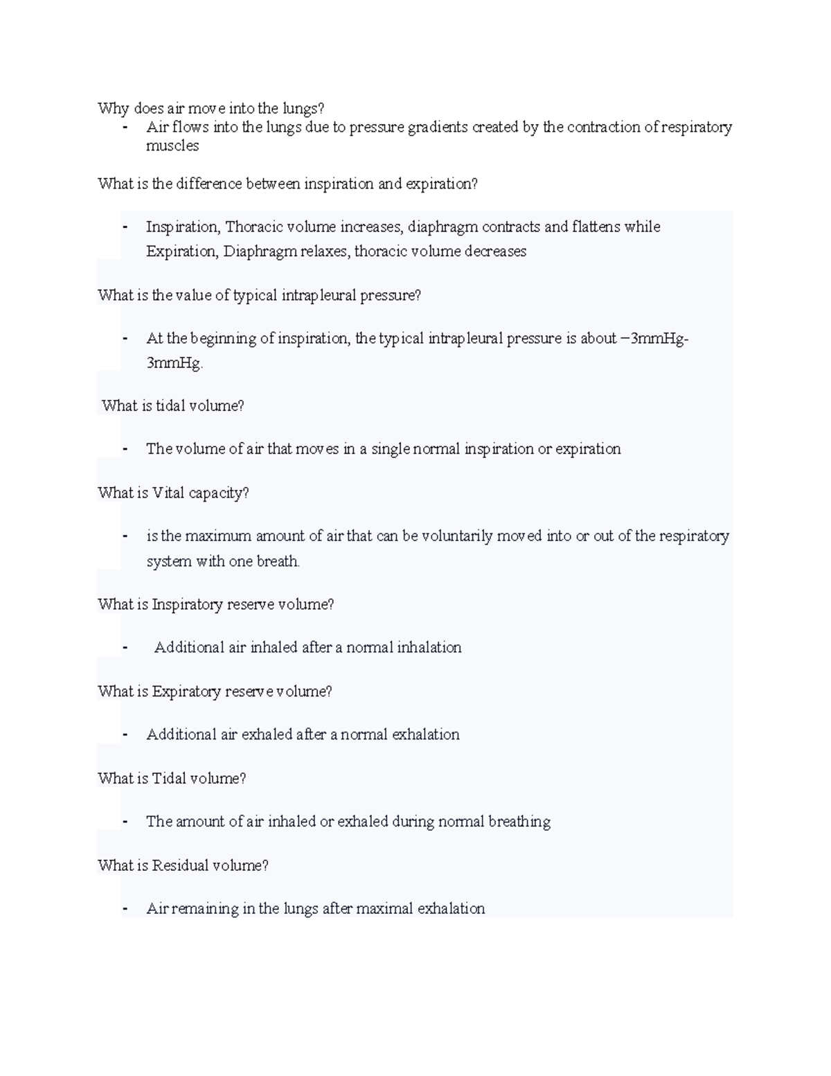 Part 2 study guide on respiratory - Why does air move into the lungs ...