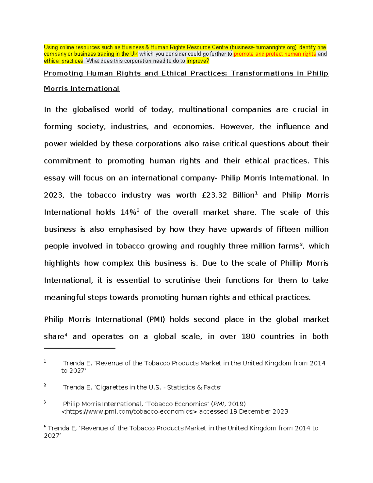 Human rights essay - ####### Using online resources such as Business ...