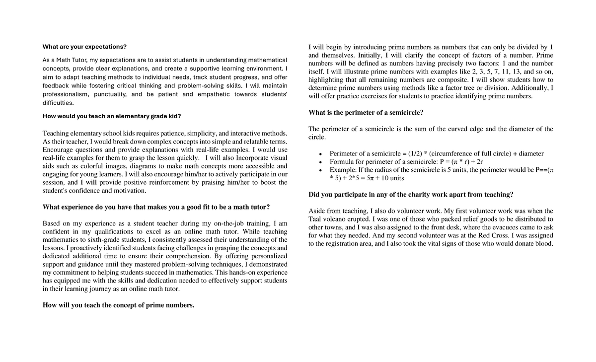 Purposive Communication- Sample Interview question and answer - What ...