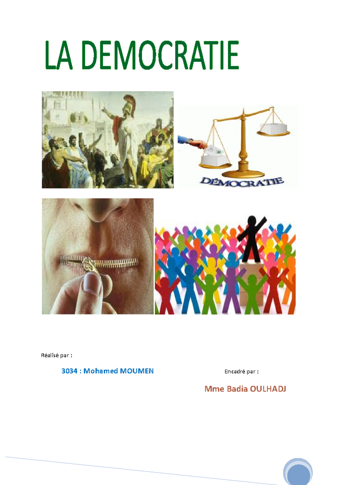 Oulhaj - la Démocratie - Réalisé par : 3034 : Mohamed MOUMEN Encadré ...