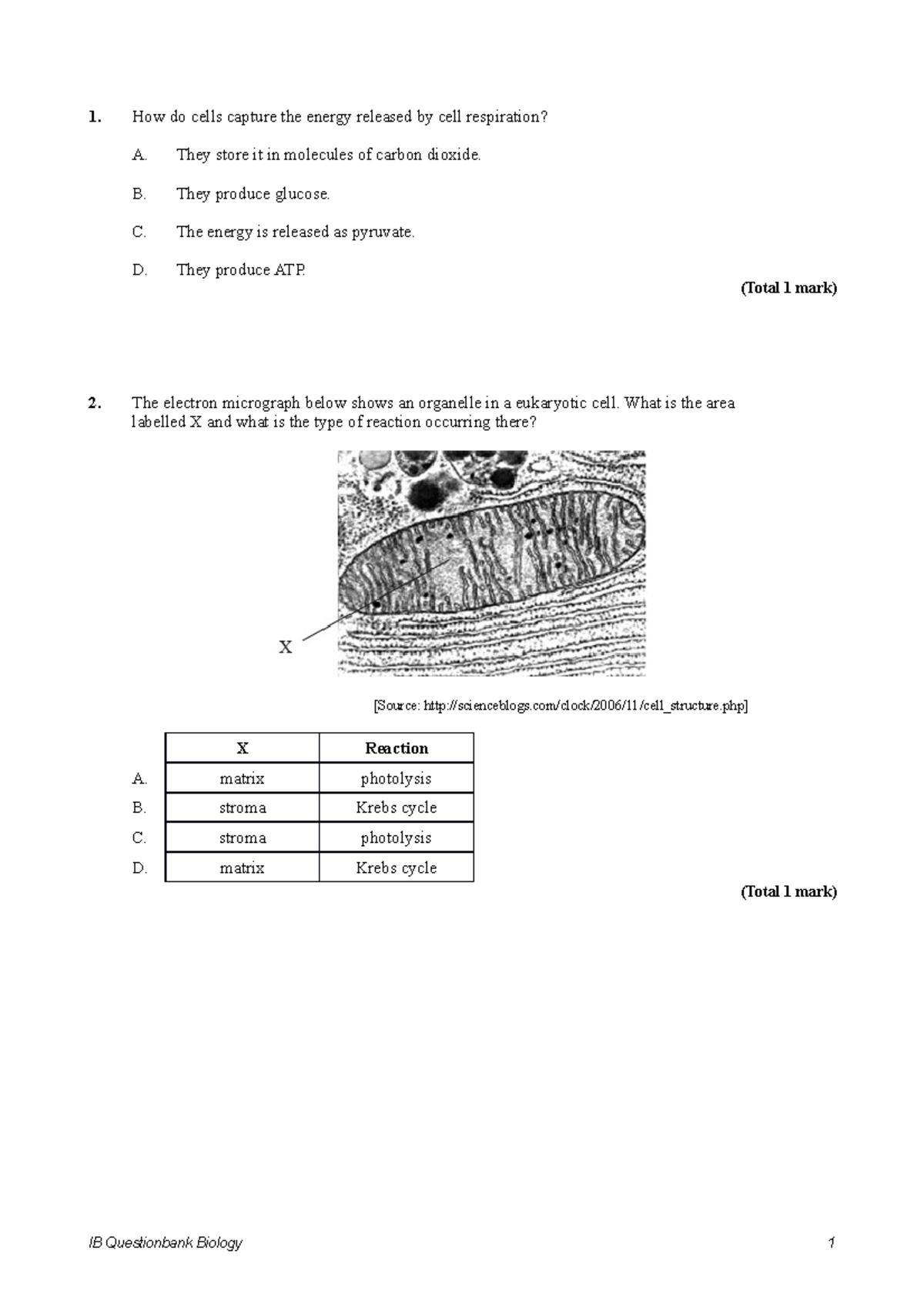 HL Topic 8.1 Respiration - 1. How do cells capture the energy released ...