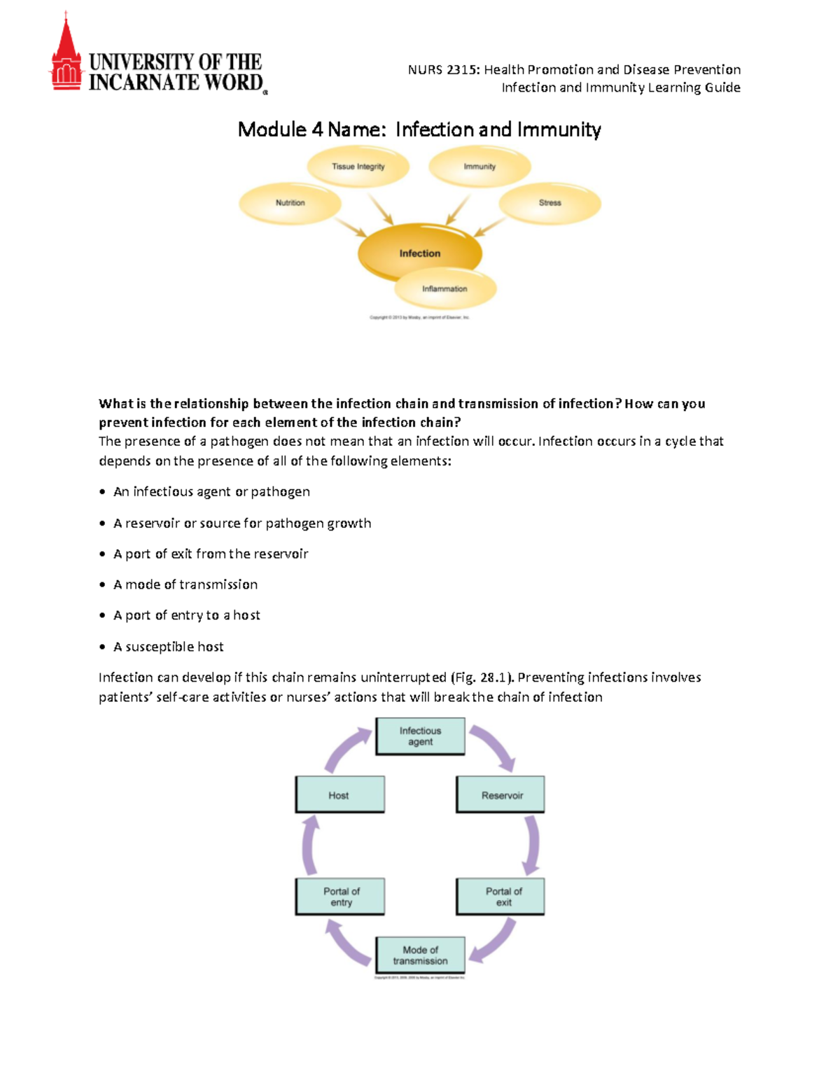Module 4 Infection and Immunity Learning Guide - Infection and Immunity ...