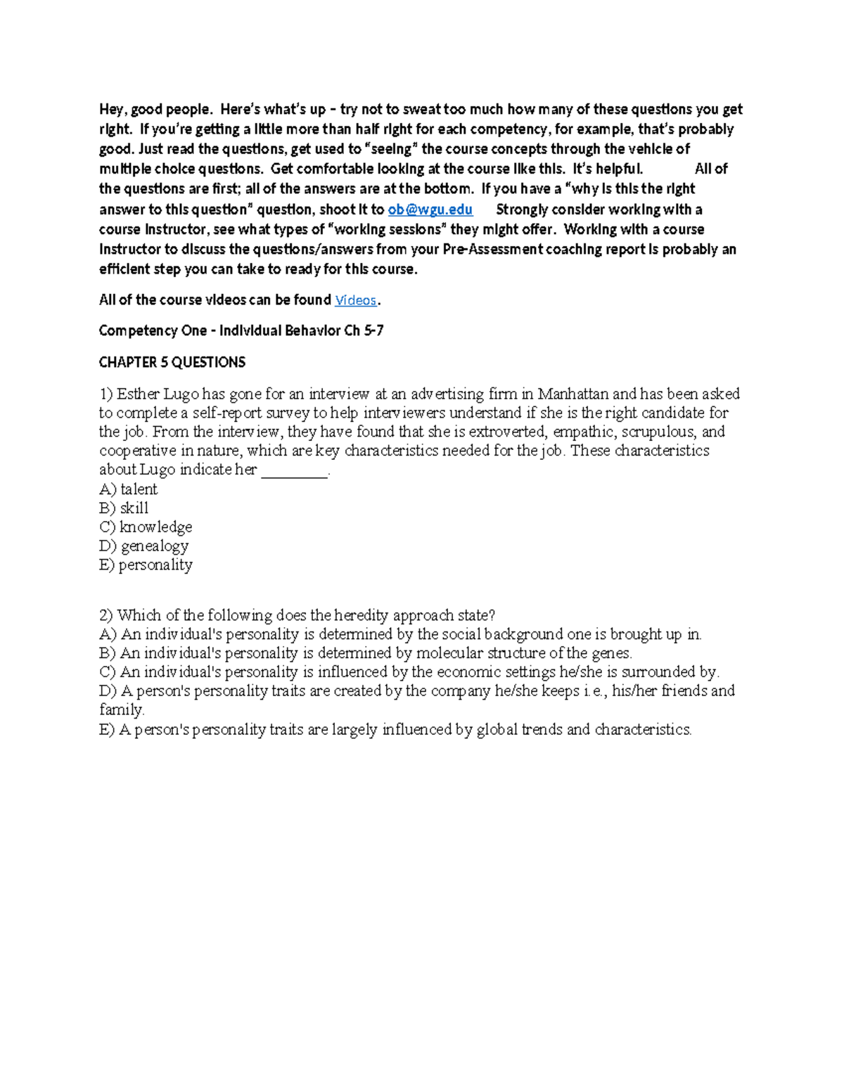 Extra Multiple Choice Questions - Hey, good people. Here’s what’s up ...