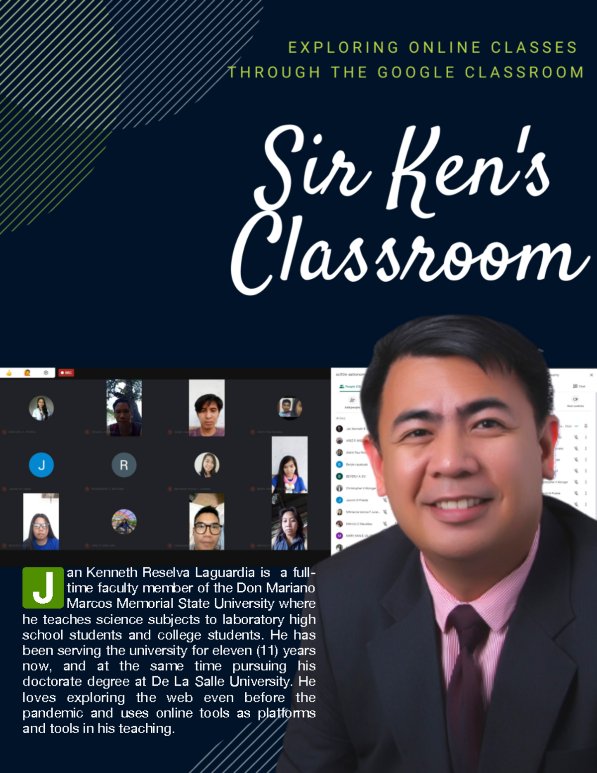Sir Ken's Classroom - short feature - J an Kenneth Reselva Laguardia is a full- time faculty ...
