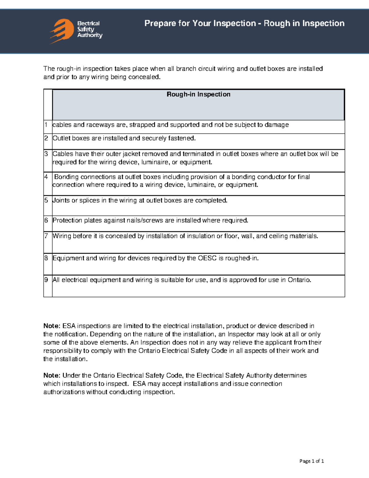 Prepare for Your Inspection Rough in Inspection - Page 1 of 1 Prepare for Your Inspection ...