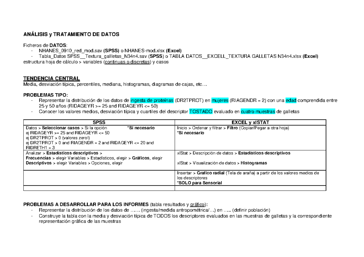 GUIA Análisis y Tratamiento Datos - ANÁLISIS y TRATAMIENTO DE DATOS ...