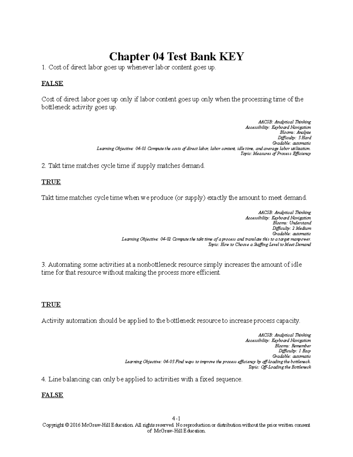 Chapter 04 Test Bank - sqsqsqsq - Chapter 04 Test Bank KEY Cost of ...