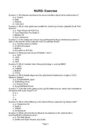 NURS258 lec notes 2 - jcjxj - NURS: Worksheet Question 1: Category ...