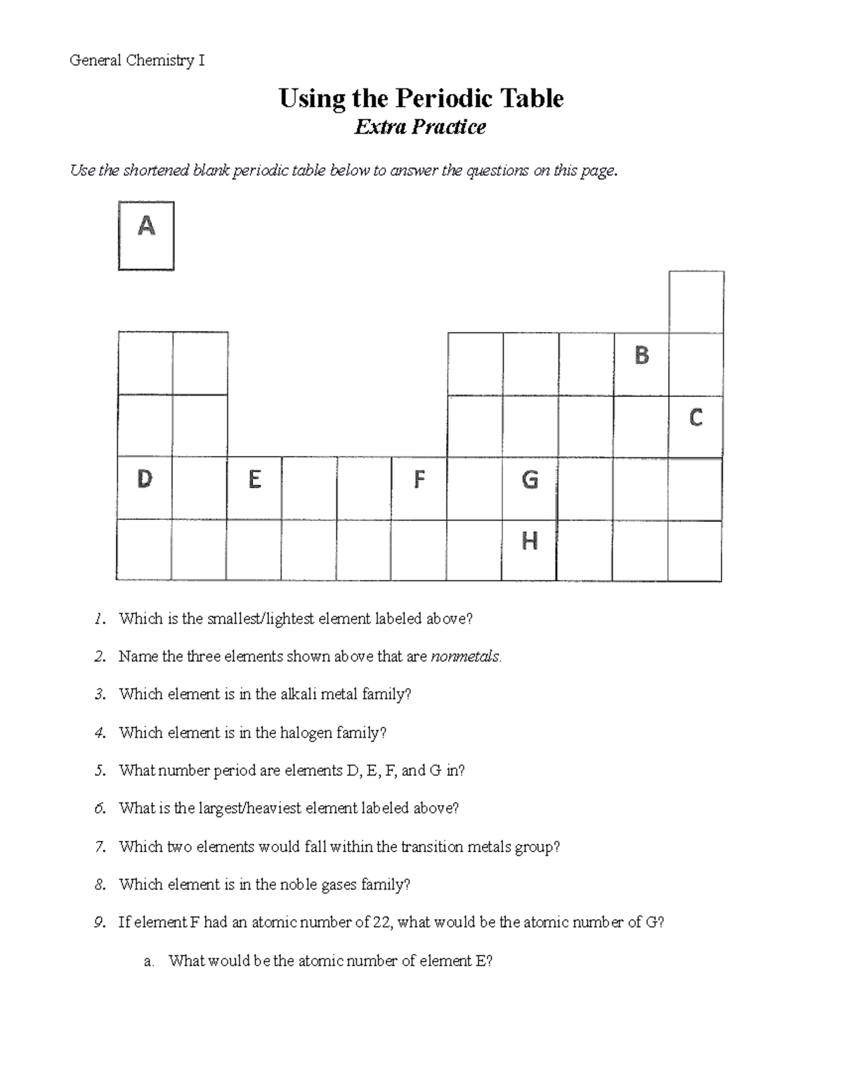 ETP - This is coursework for General Chemistry I. - General Chemistry I ...