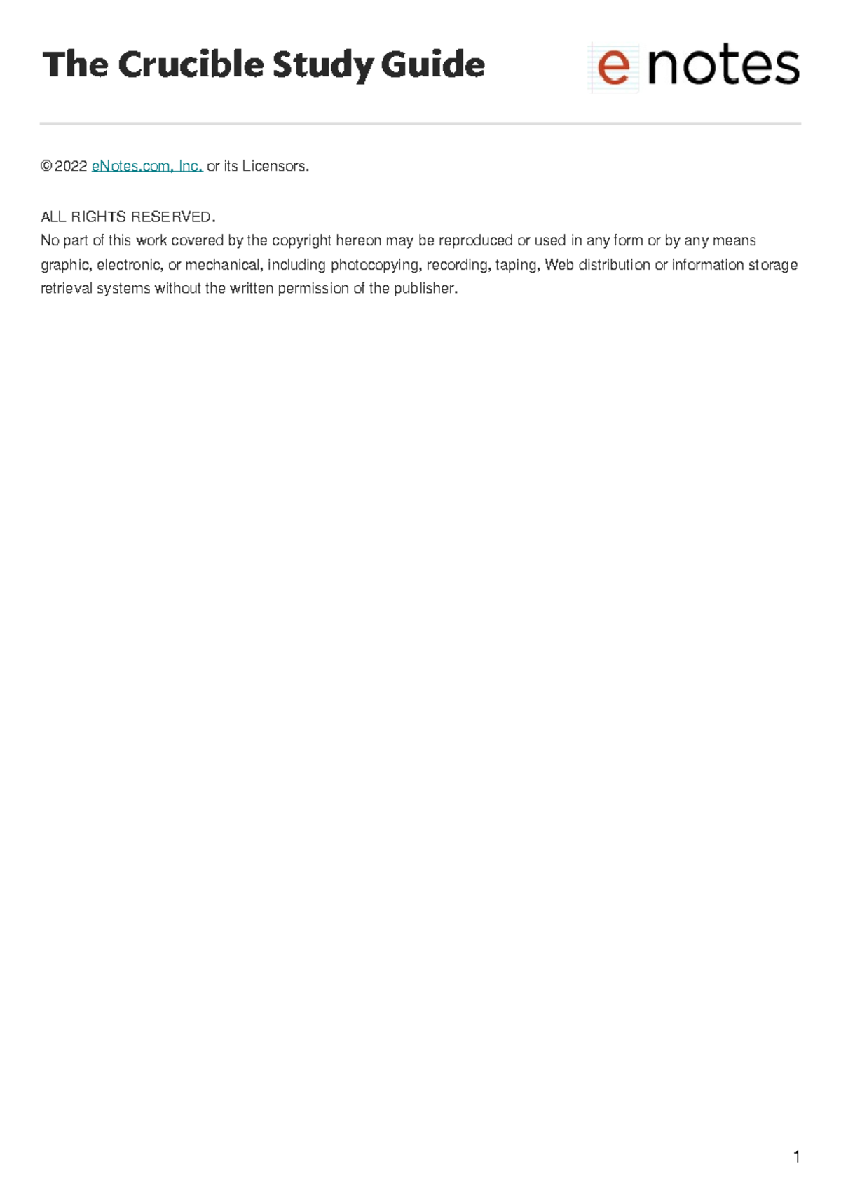 Enotes-crucible-guide - The Crucible Study GuideThe Crucible Study ...