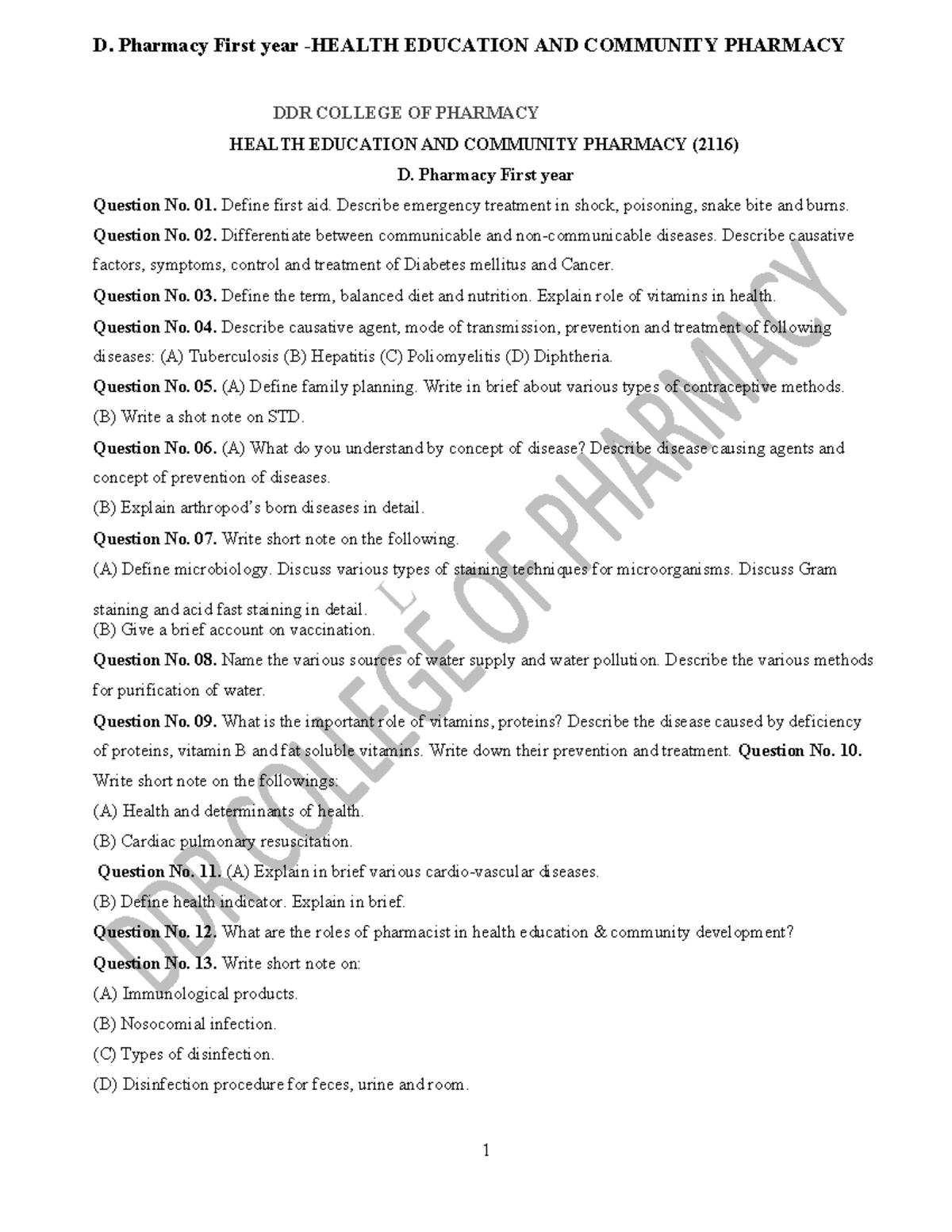 HECP - Dpharmacy - DDR COLLEGE OF PHARMACY HEALTH EDUCATION AND ...