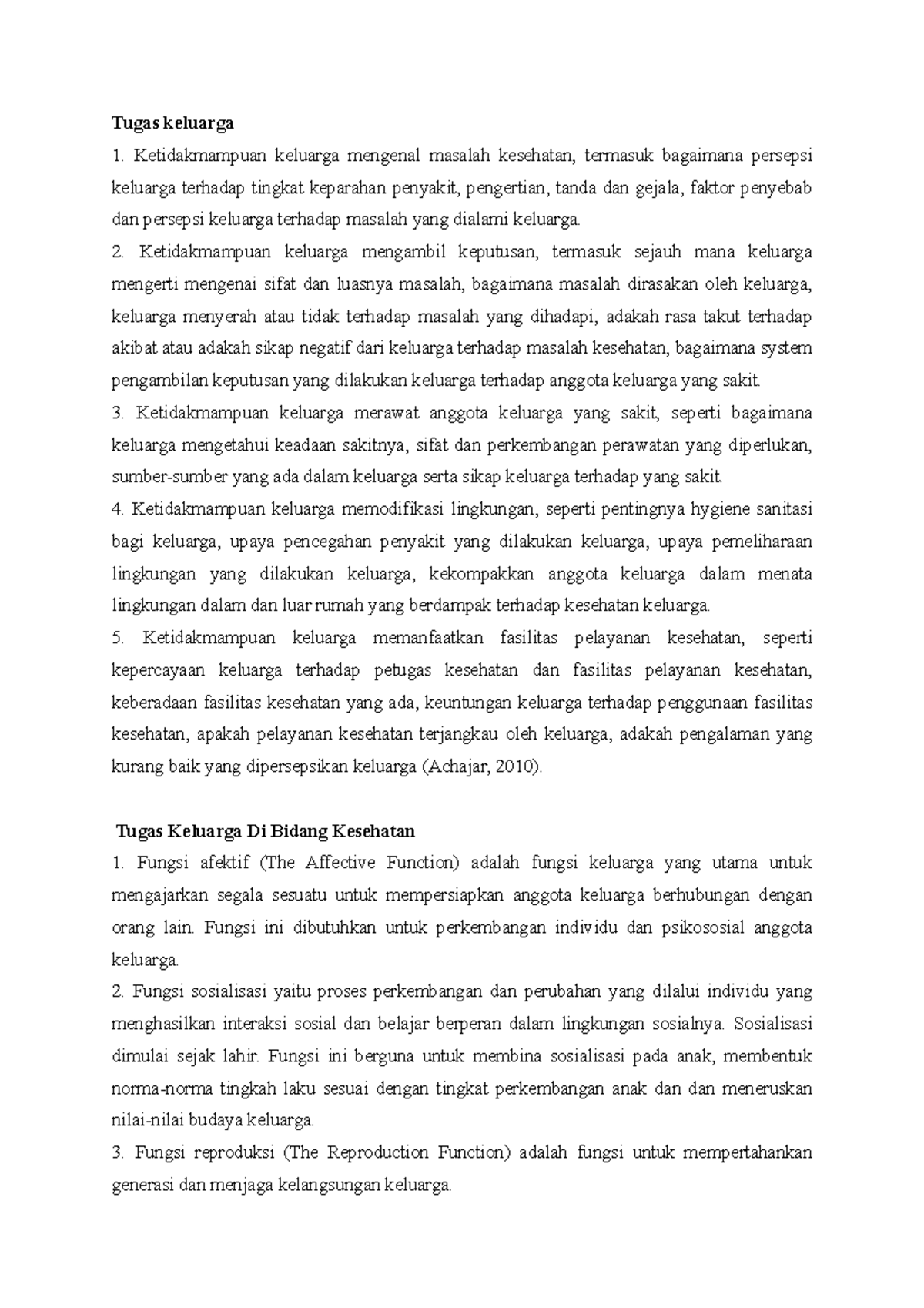 Rangkuman konsep keluarga FIX - Tugas keluarga Ketidakmampuan keluarga ... Rangkuman konsep keluarga FIX - Tugas keluarga Ketidakmampuan keluarga ...