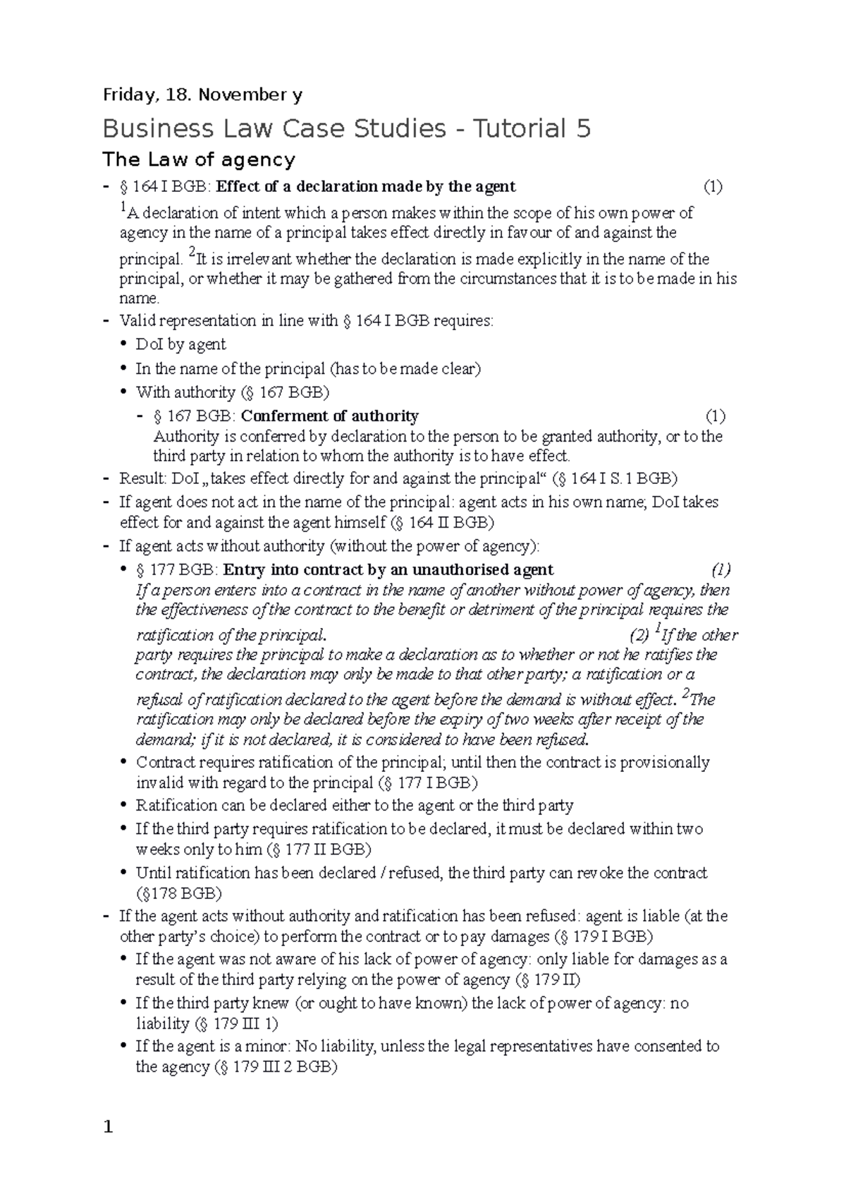 Case 16-19 (Tutorial 5) - Business Law Case Studies - Tutorial 5 The ...