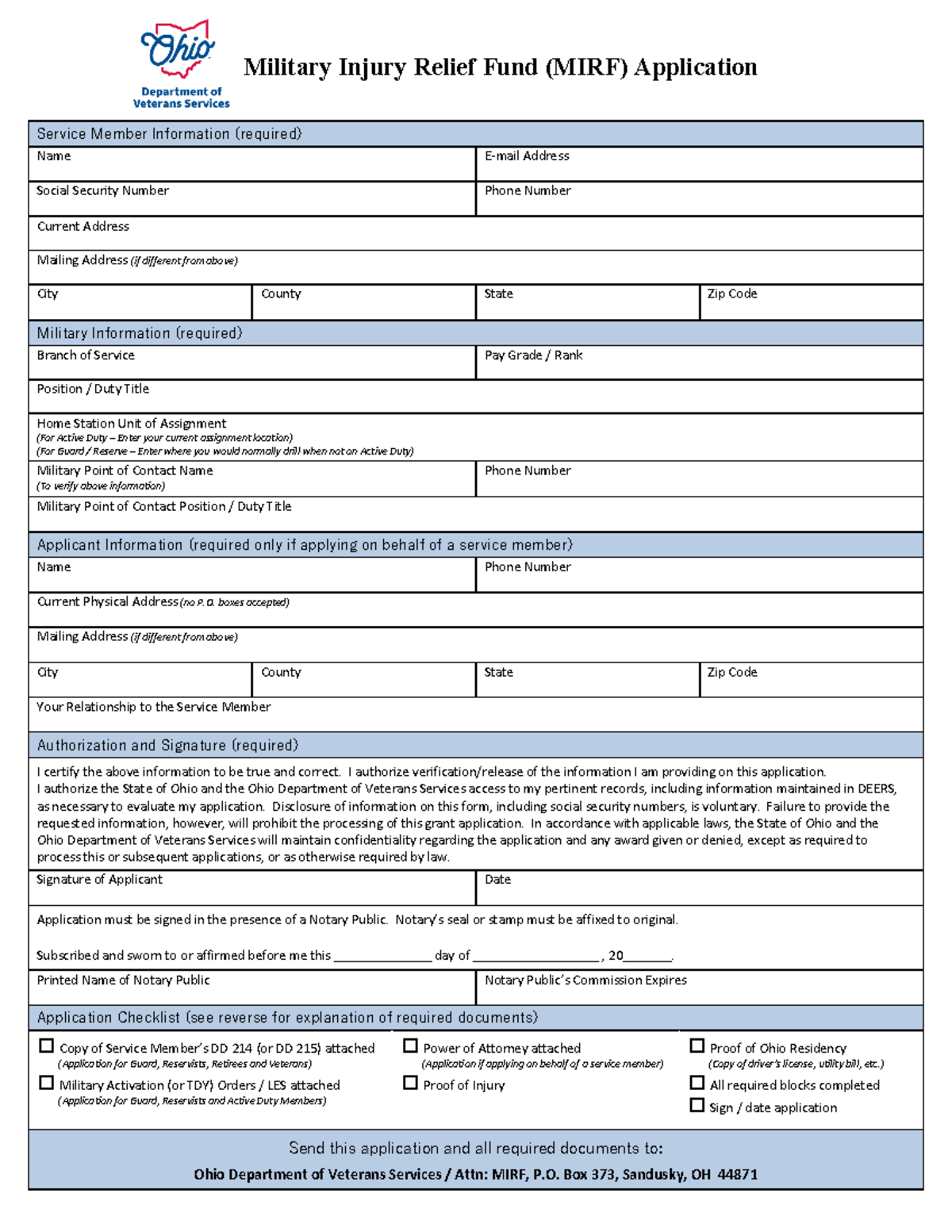 Mirf-application-2024 - Military Injury Relief Fund (MIRF) Application ...