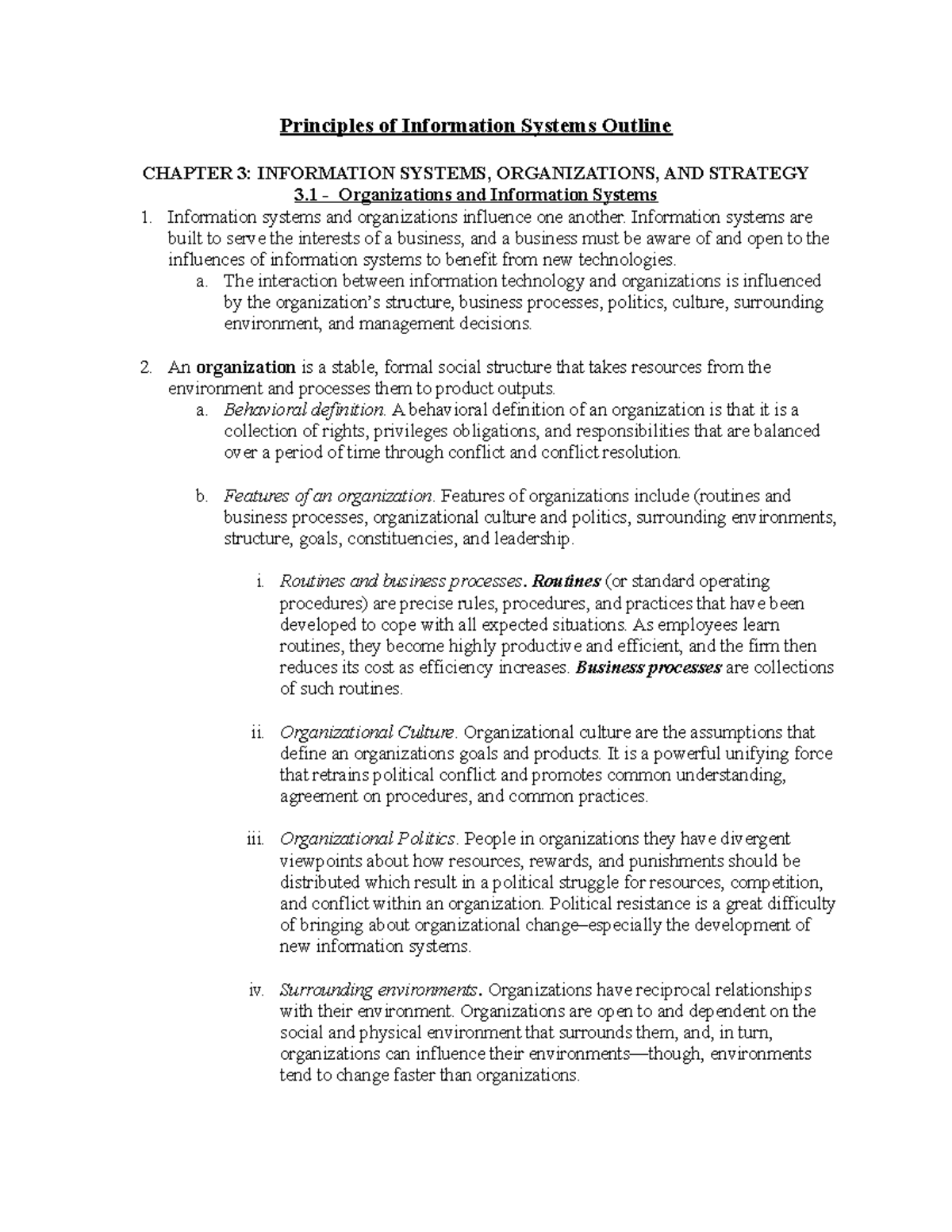 Principles of Info. Sys. - Chapter 3.1 - Principles of Information ...