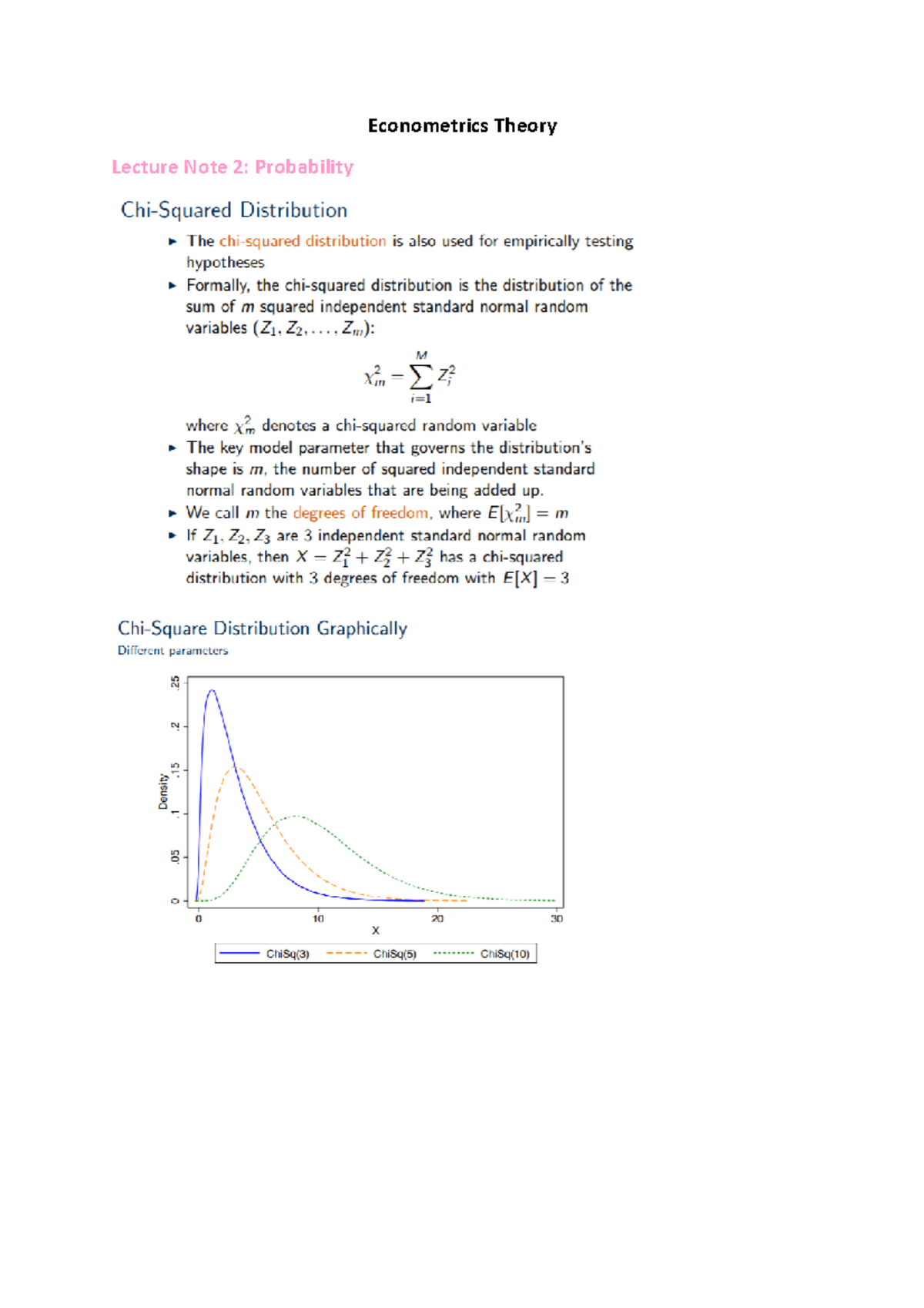 Econometrics Theory - Contains the most important slides to focus upon ...