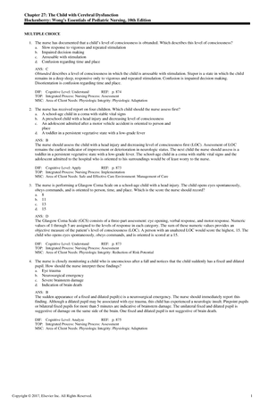 Exam View - Chapter 19 - Practice questions with rationales - Chapter 19: Family-Centered Care ...