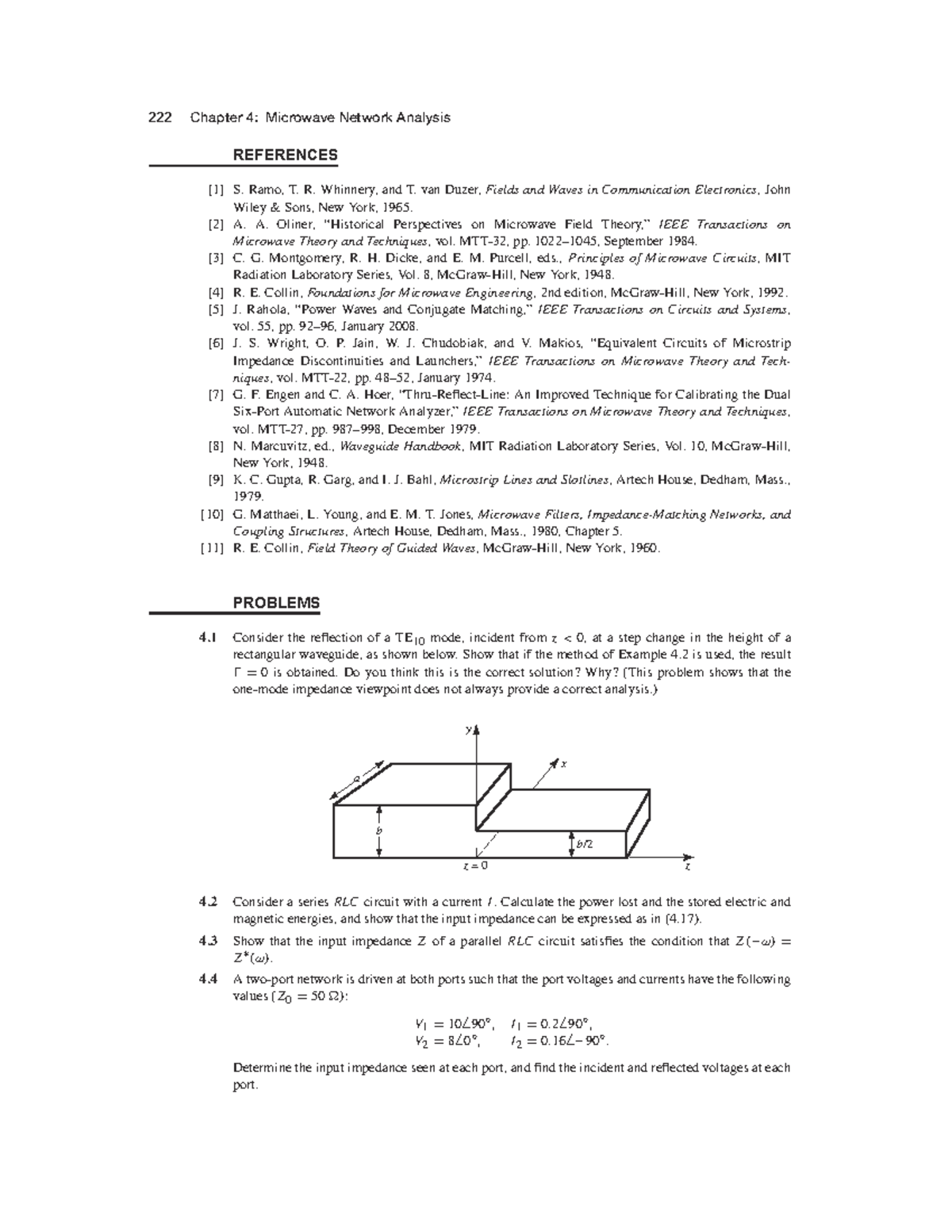 Pozar 4ed Prob-Ch4 - Textbook Questions - Chapter 4: Microwave Network Analysis 5()(5(1&( - Studocu