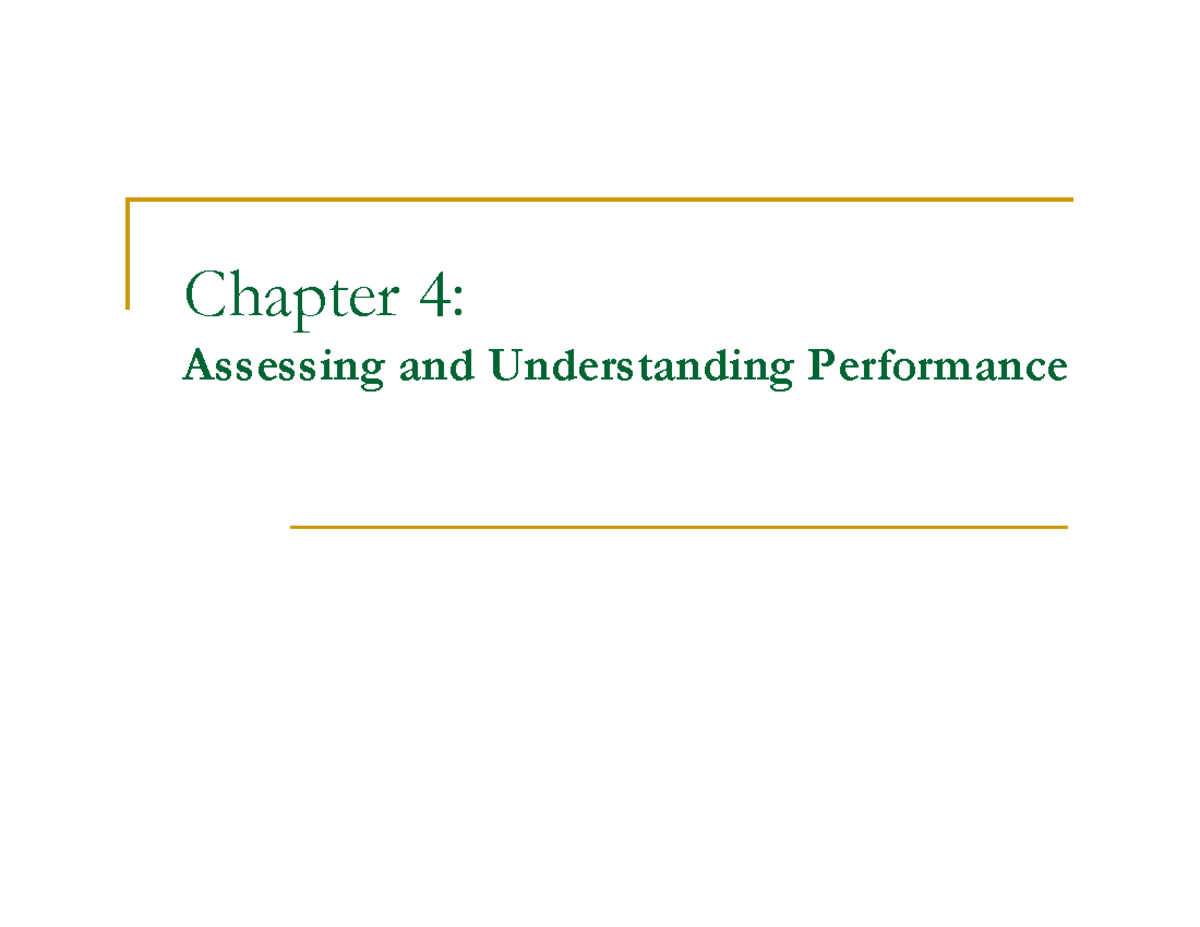 CSChap 04 - Lecture notes Chapter 4 - Chapter 4: Assessing and ...