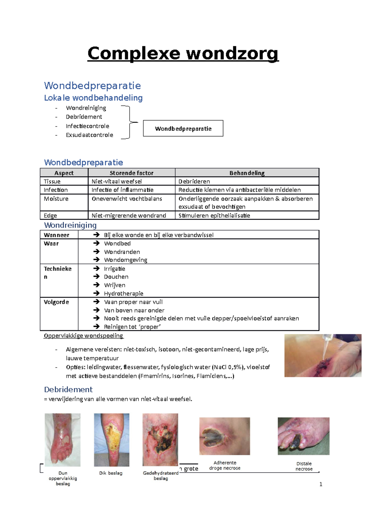 Complexe wondzorg - Complexe wondzorg Wondbedpreparatie Lokale ...