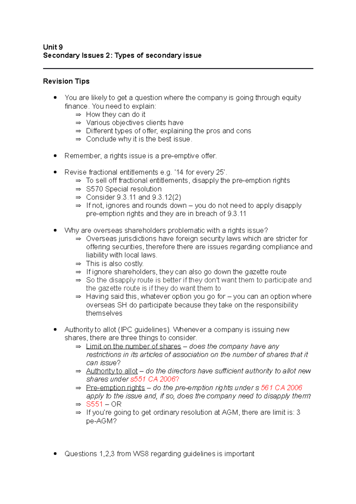 PC WS9 - PC WS9 - Unit 9 Secondary Issues 2: Types of secondary issue ...