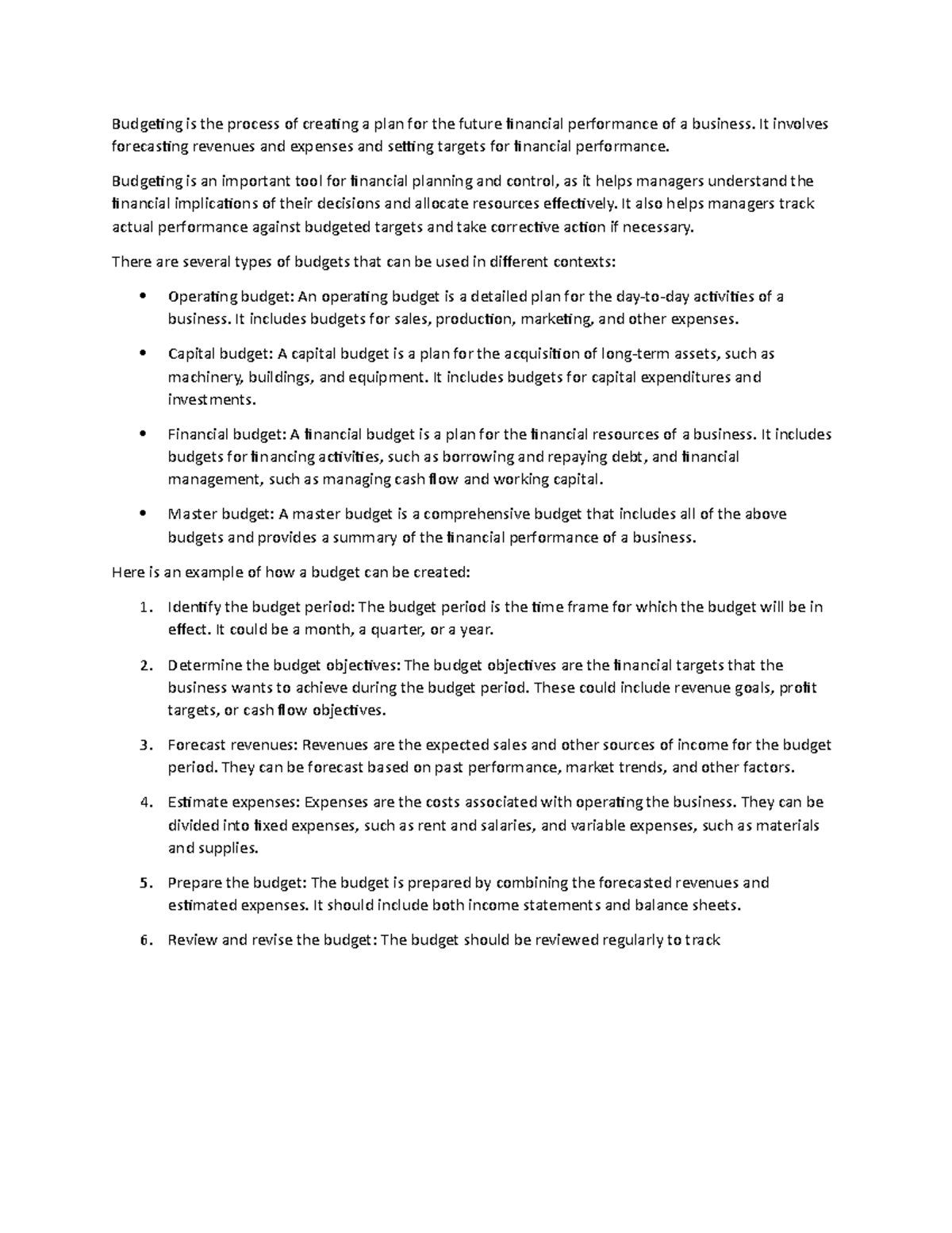 3 - Budgeting with examples - Budgeting is the process of creating a ...