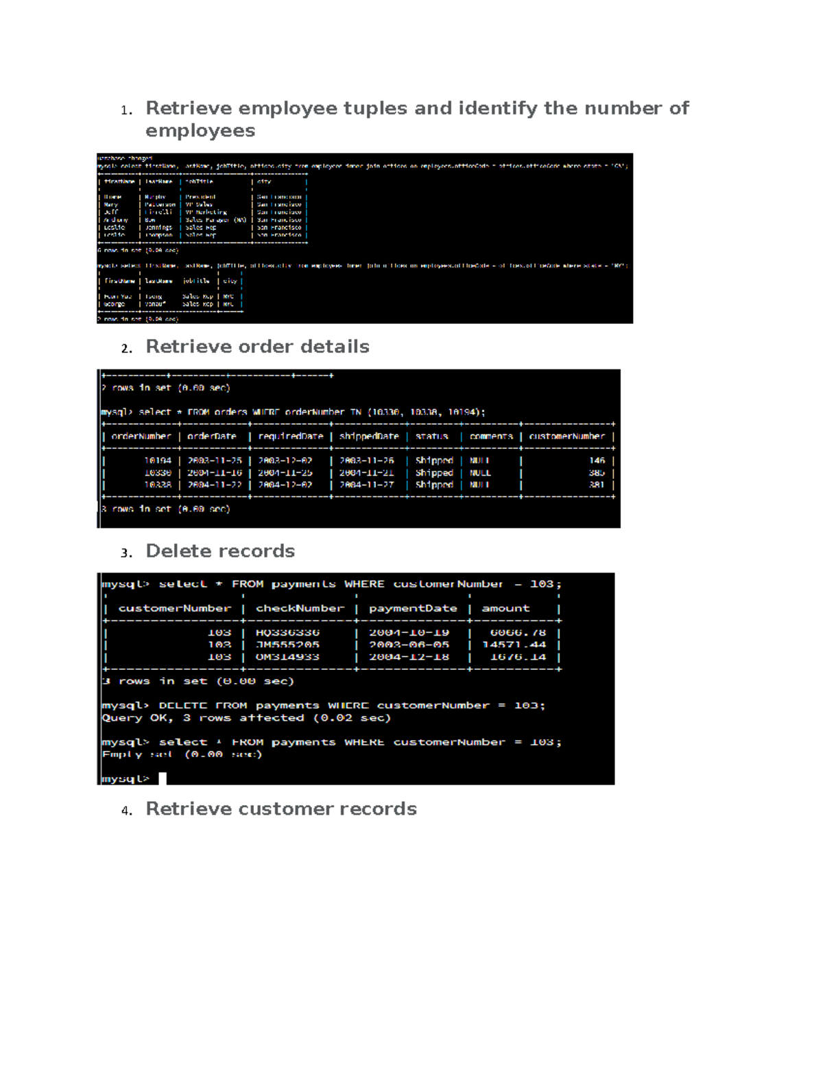 DAD220 4-2 assignment - 1. Retrieve employee tuples and identify the ...